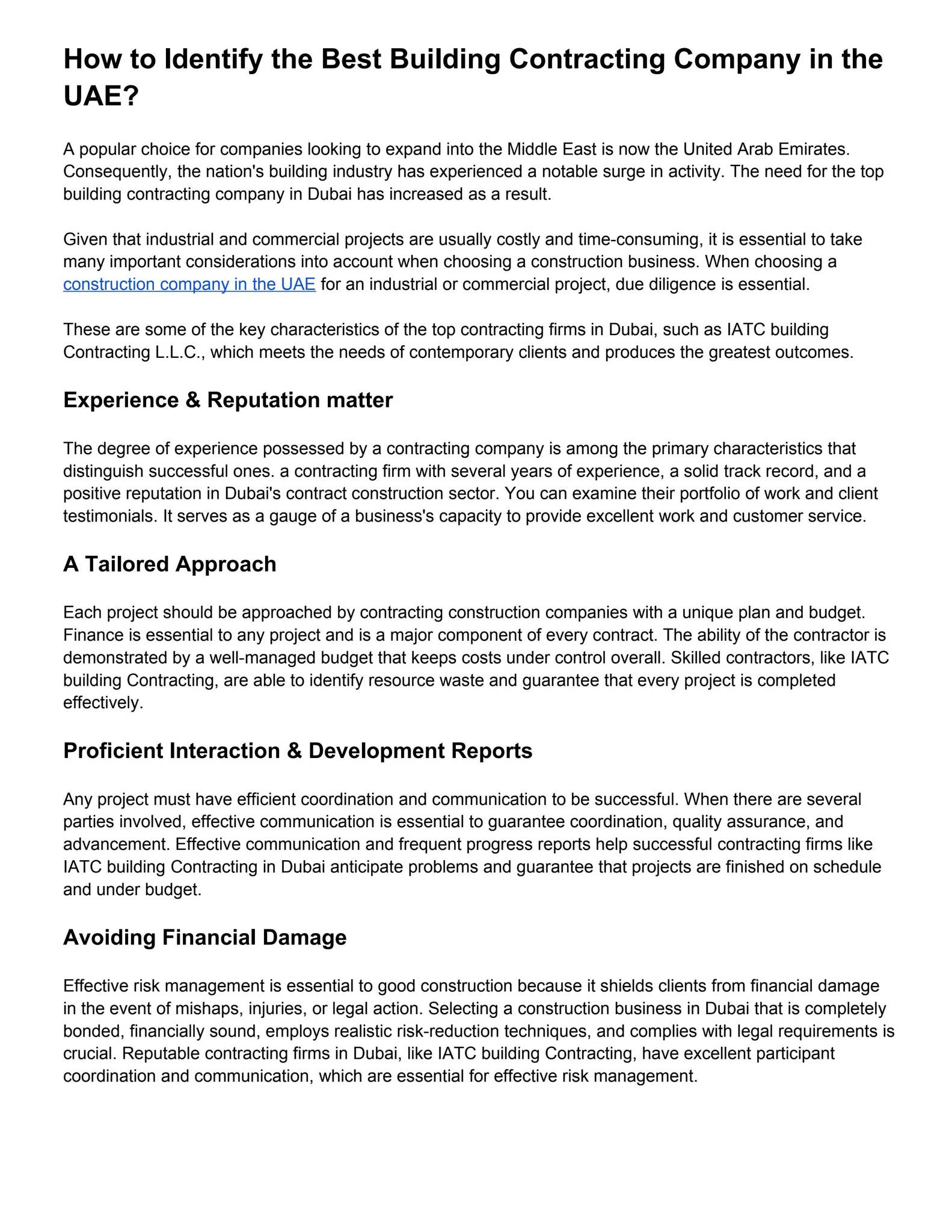 How to Identify the Best Building Contracting Company in the UAE? by ...