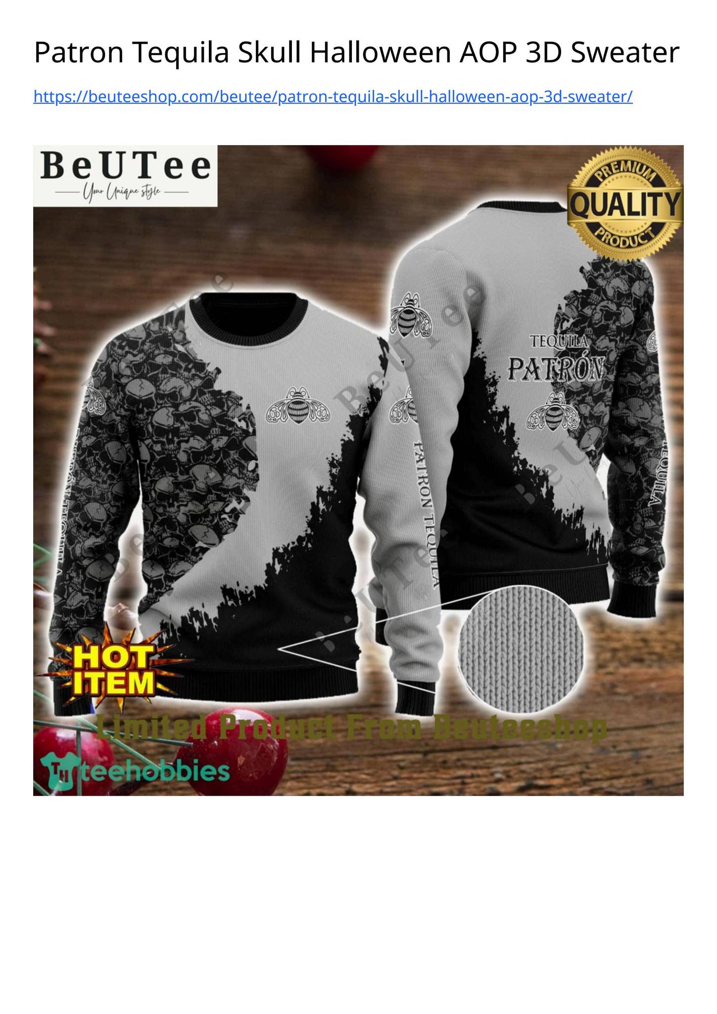Patron Tequila Skull Halloween AOP 3D Sweater by Shop Owl Fashion - Issuu