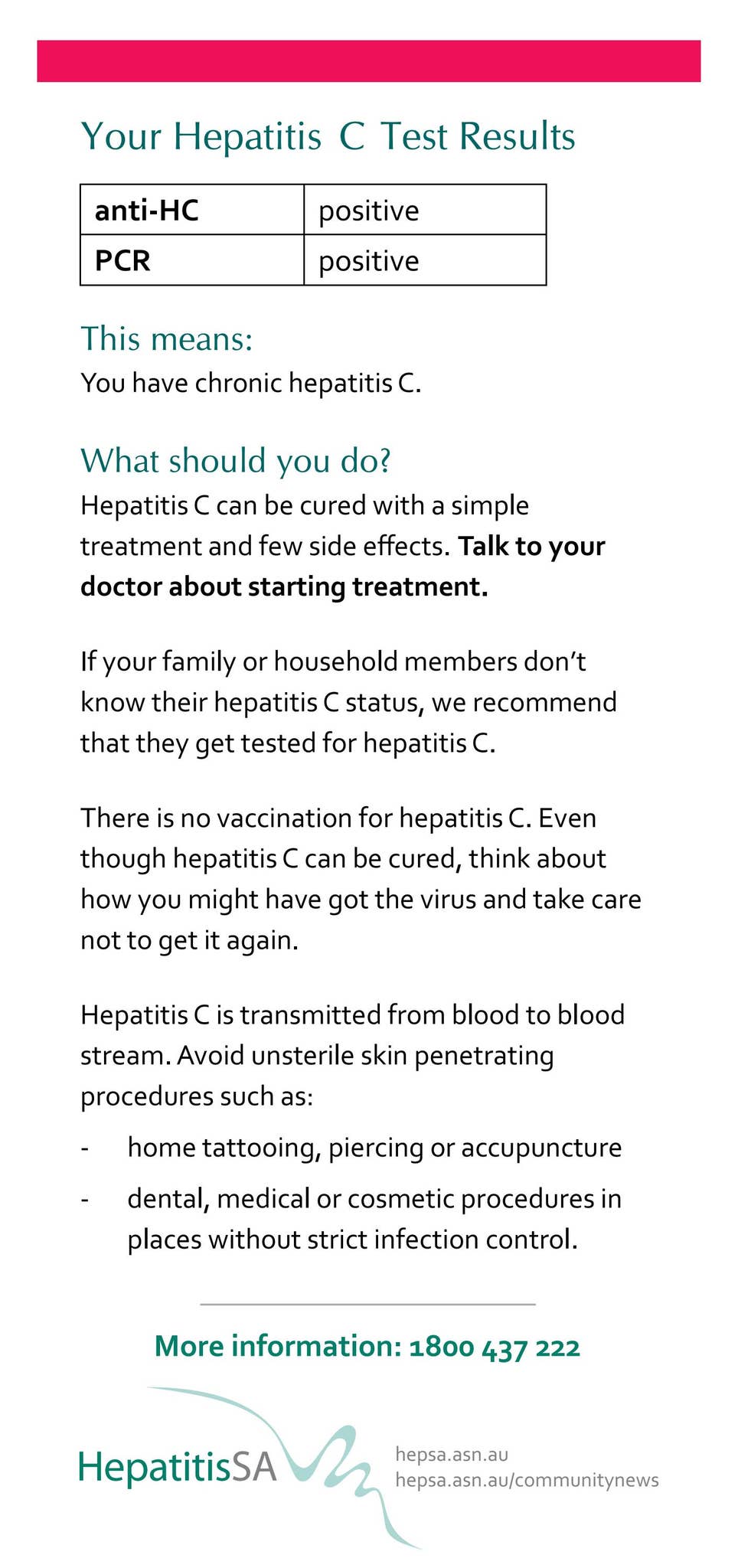 Hepatitis C Test Results Explained by Hepatitis SA - Issuu