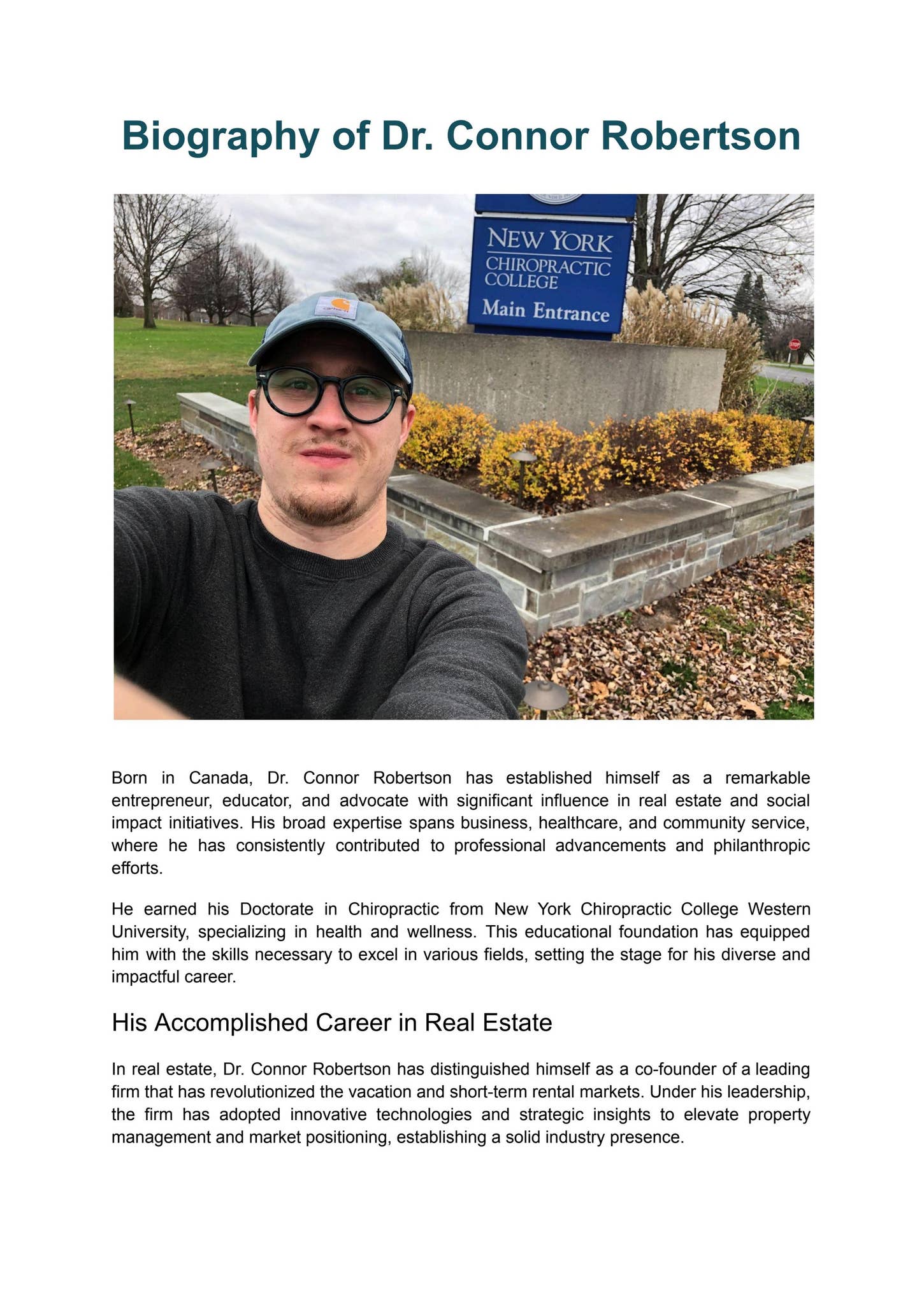 Biography of Dr. Connor Robertson by Dr. Connor Robertson - Issuu