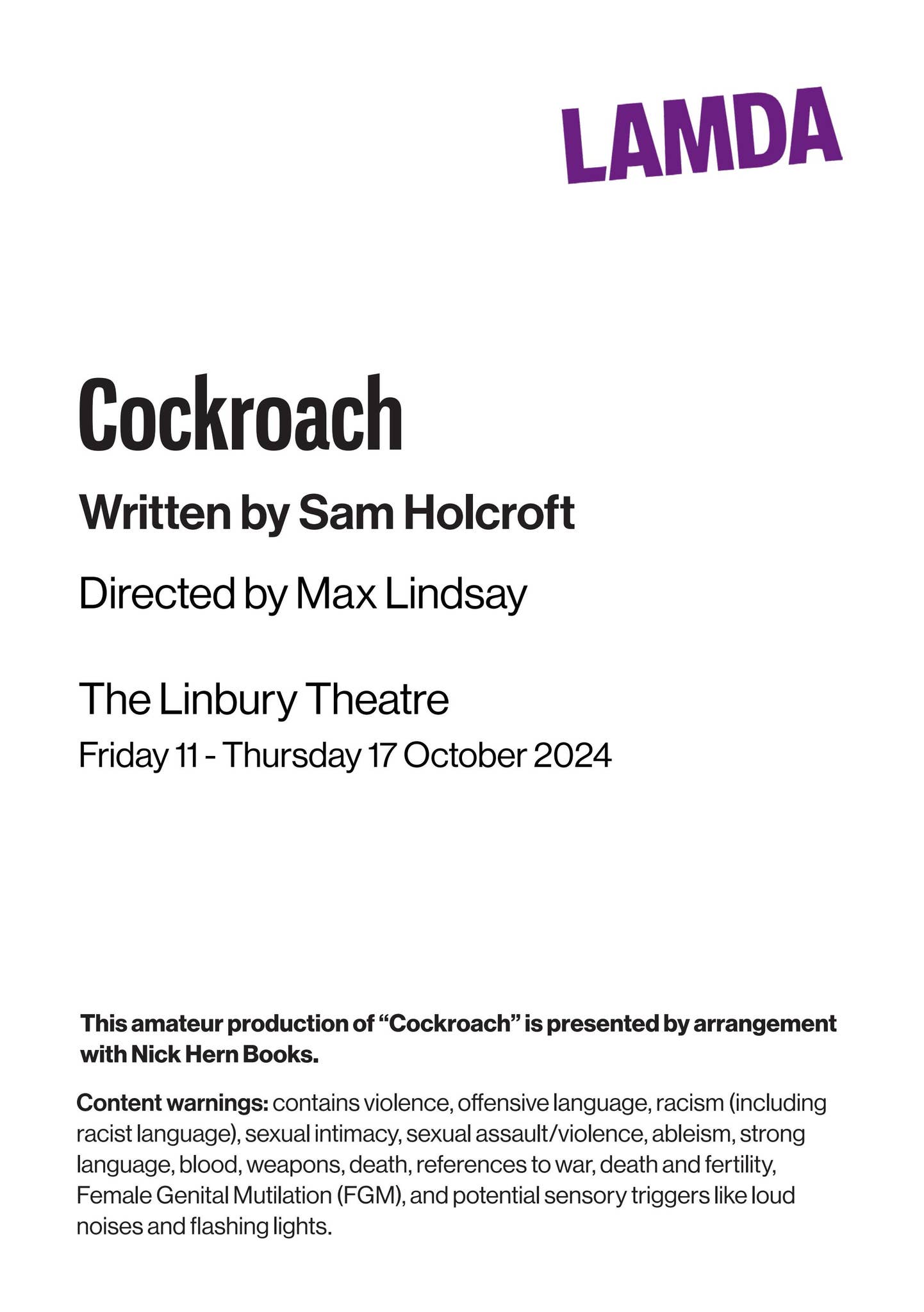 Cockroach (Cast Sheet) by LAMDA - Issuu