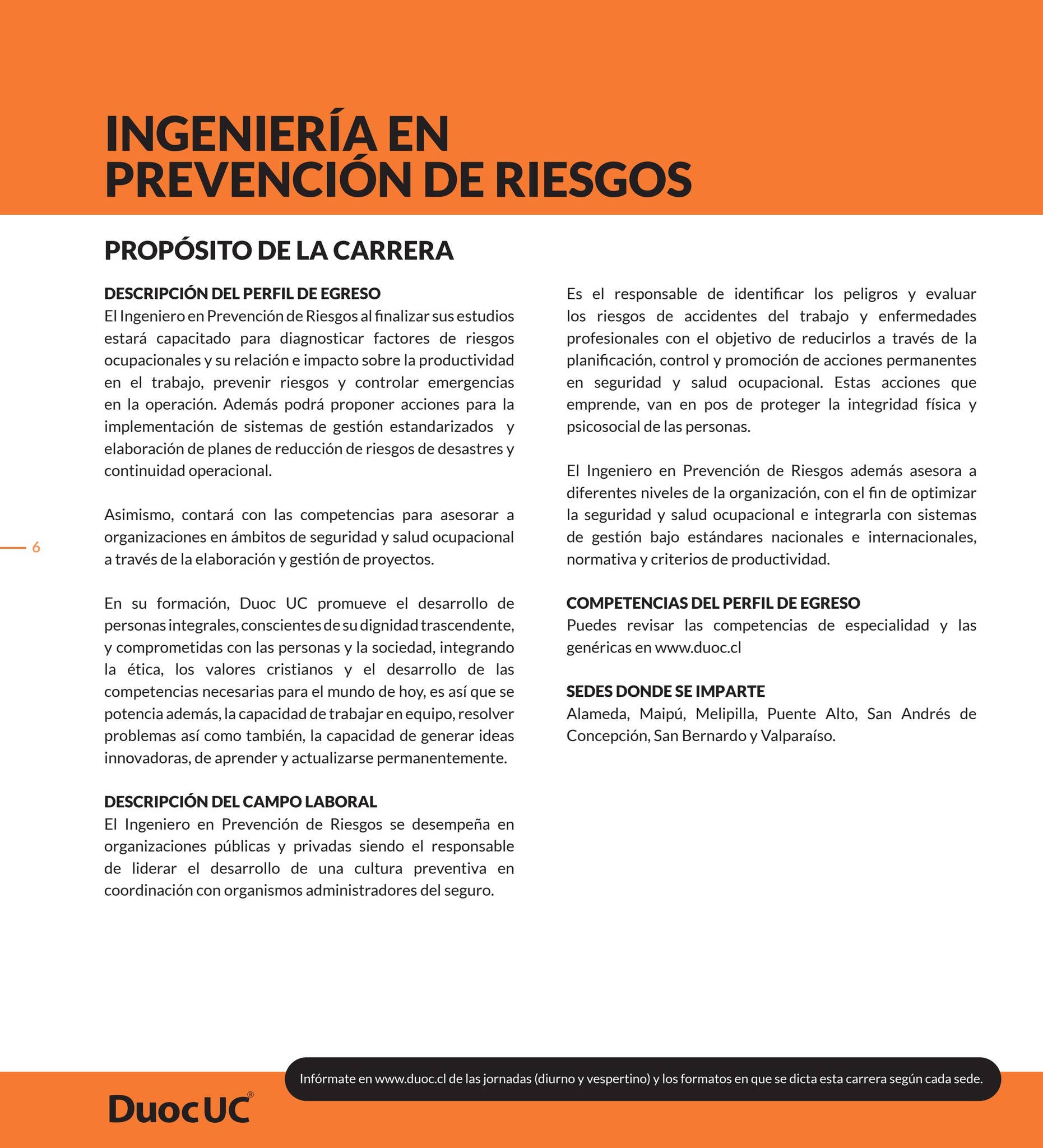 Ingeniería en Prevención de Riesgos - Malla 2025 by Duoc UC - Issuu