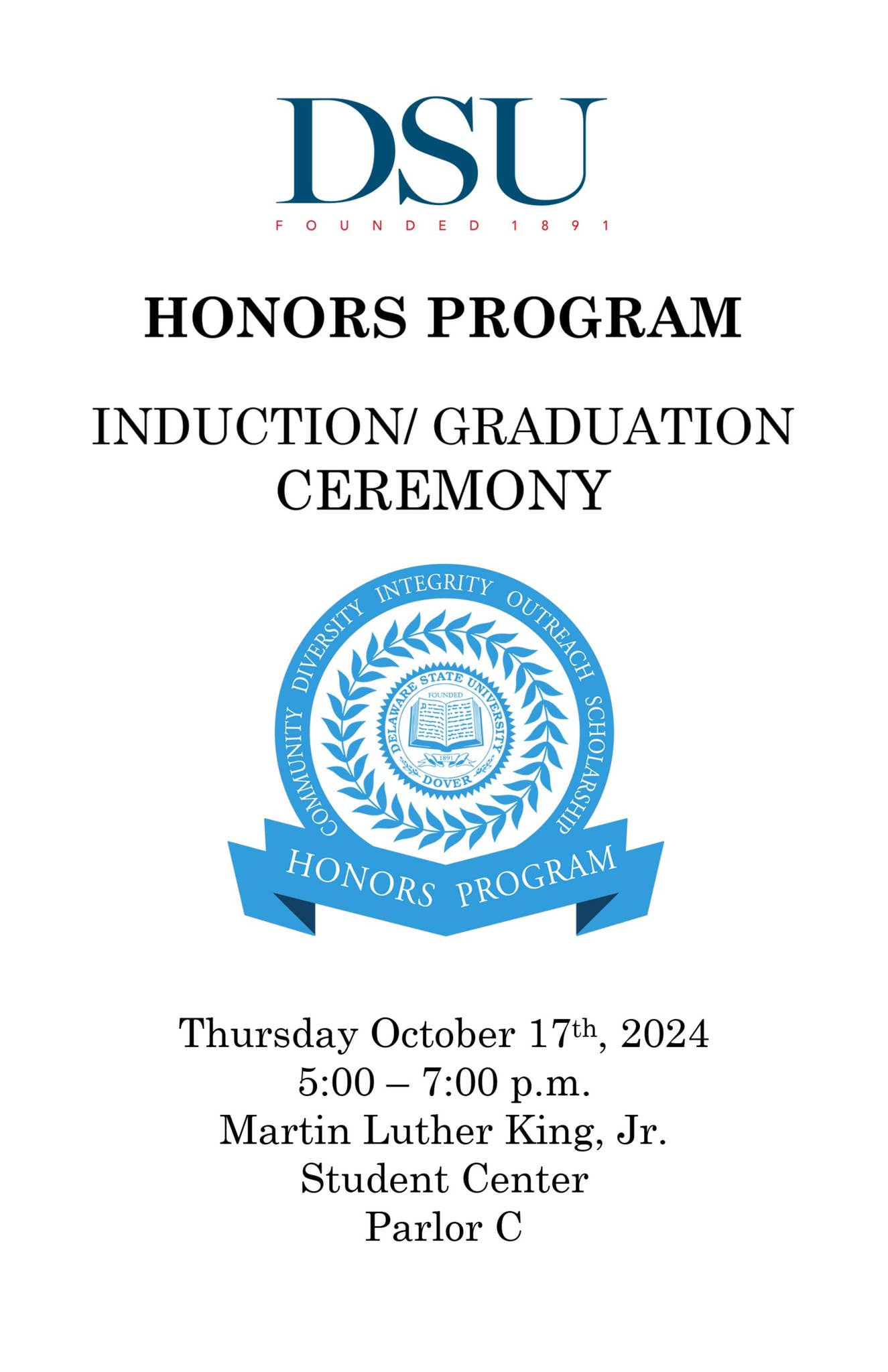 Delaware State University 2024-2025 Honor Program Induction Graduation ...