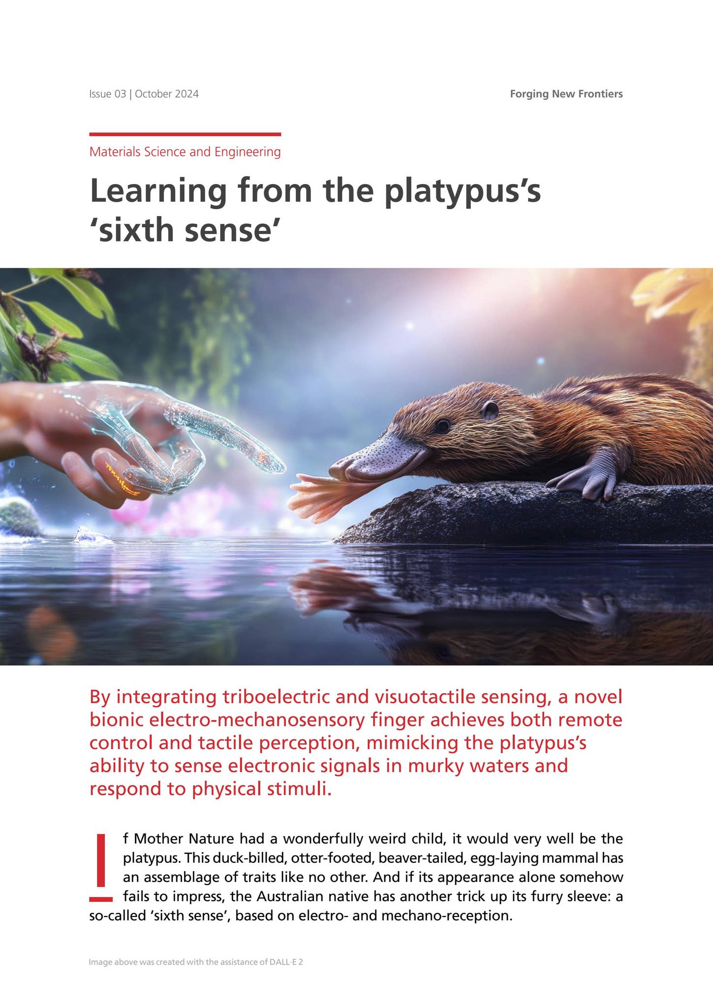 Issue 03 - Learning from the platypus’s ‘sixth sense’ by NUS-CDE - Issuu