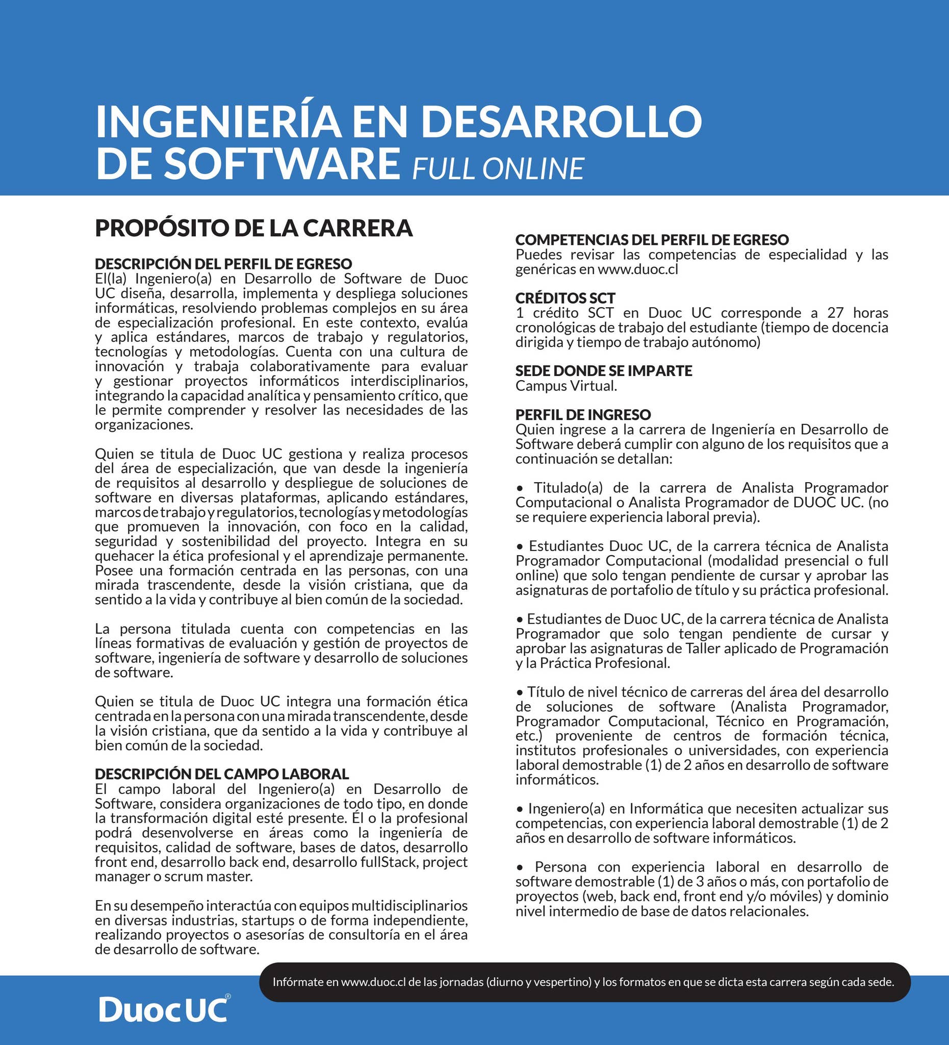 Ingeniería en Desarrollo de Software - Malla 2025 by Duoc UC - Issuu