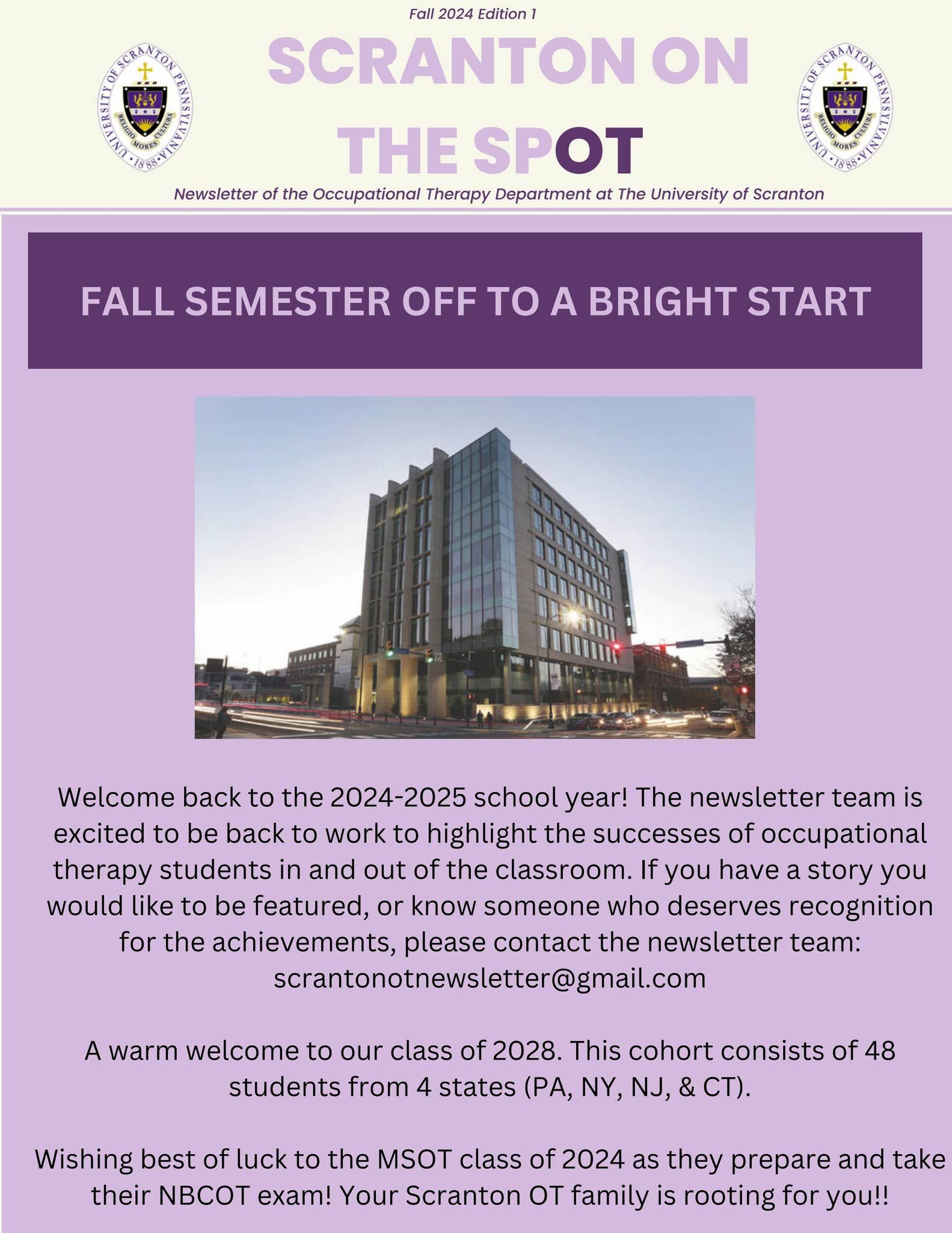 Scranton On The SpOT, Fall 2024 Edition 1 by The University of Scranton ...