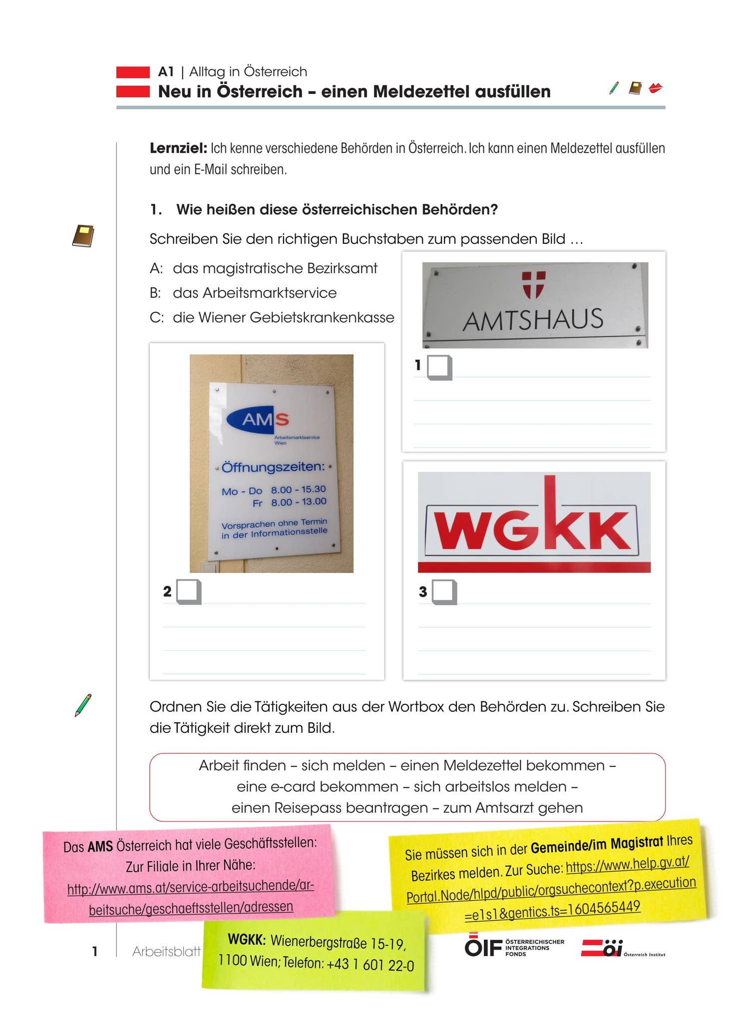 Materialien mit Schwerpunkt Österreich: Meldezettel by Österreichischer ...