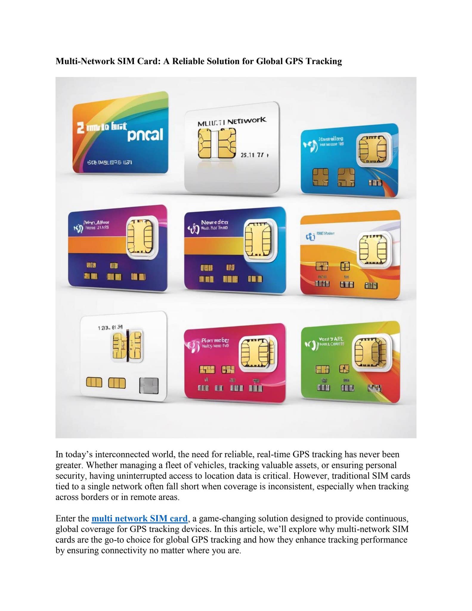 Multi-Network SIM Card: A Reliable Solution for Global GPS Tracking by ...