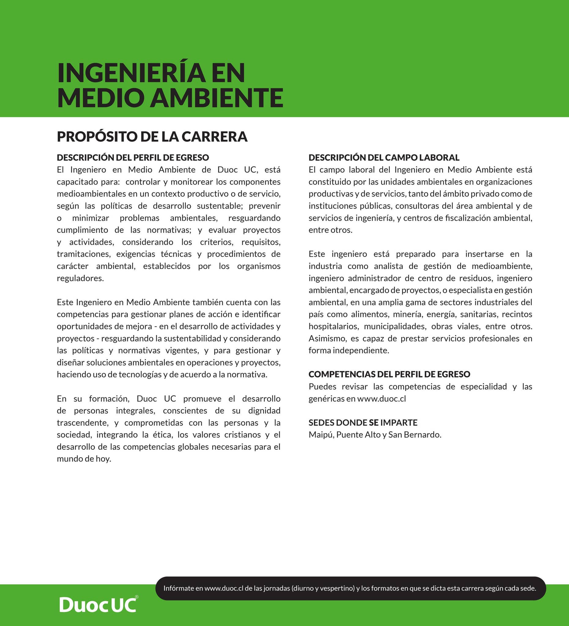 Ingeniería en Medio Ambiente - Malla 2025 by Duoc UC - Issuu