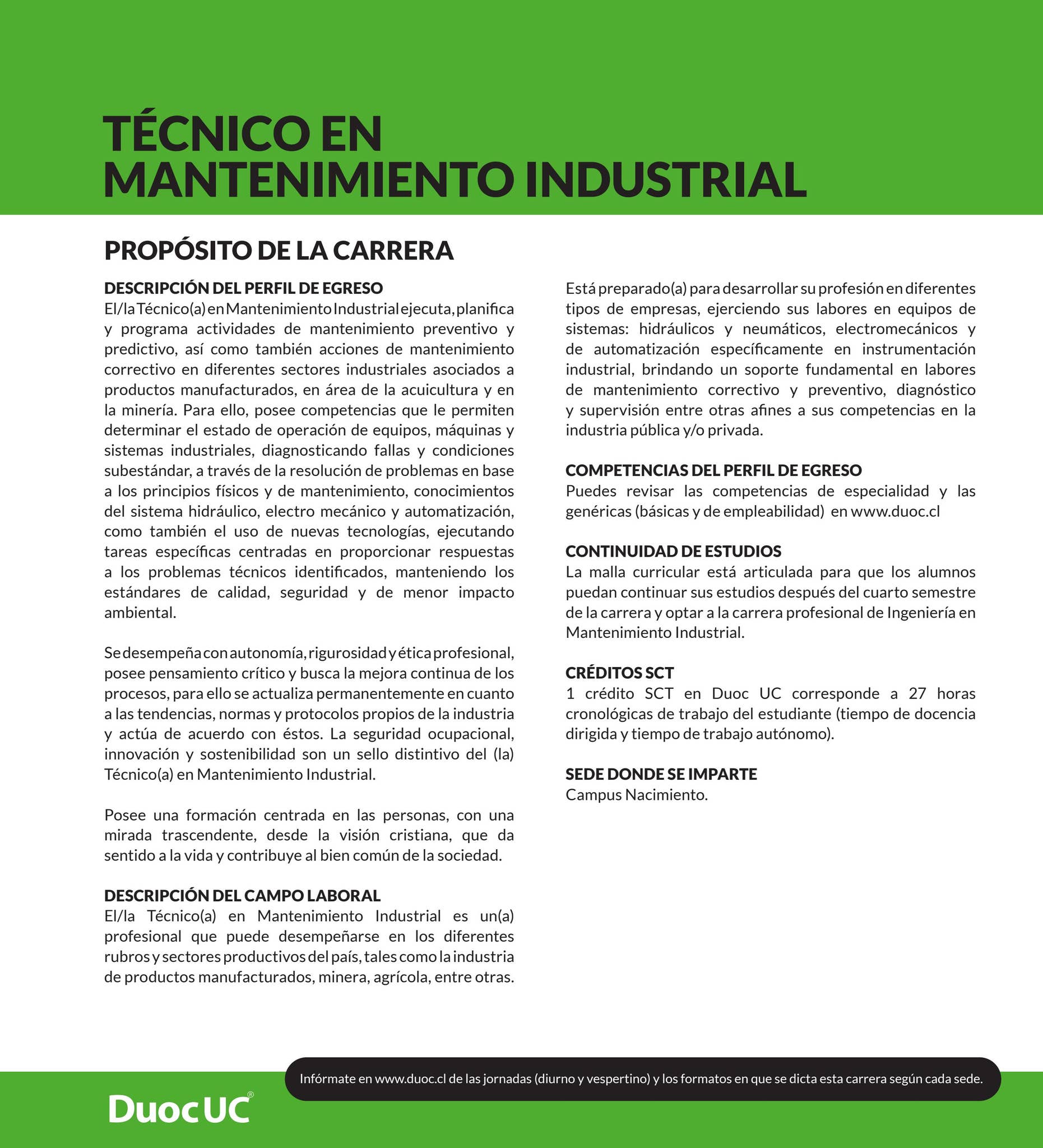 Técnico en Mantenimiento Industrial - Malla 2025 by Duoc UC - Issuu