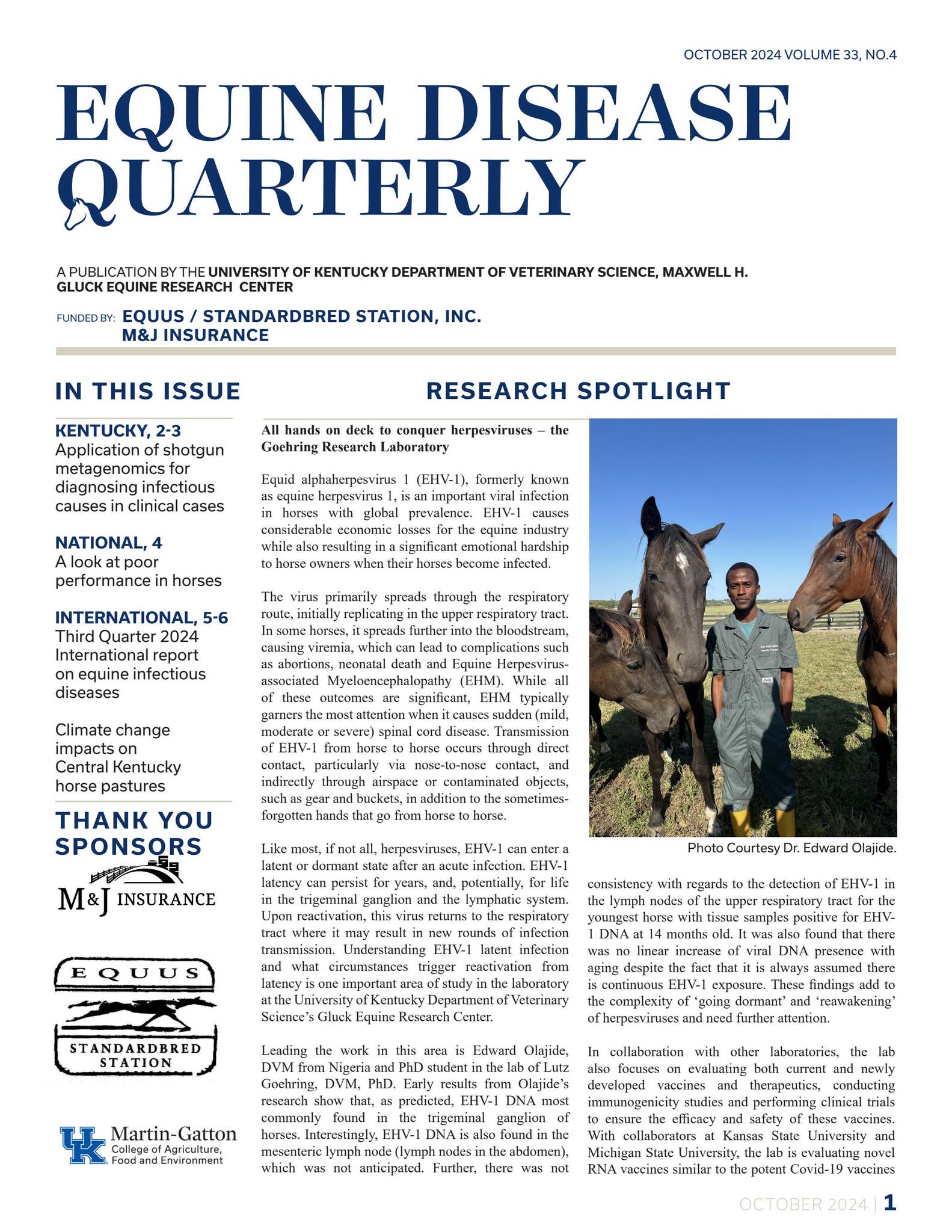 October 2024 Equine Disease Quarterly by UK Ag Equine Programs - Issuu