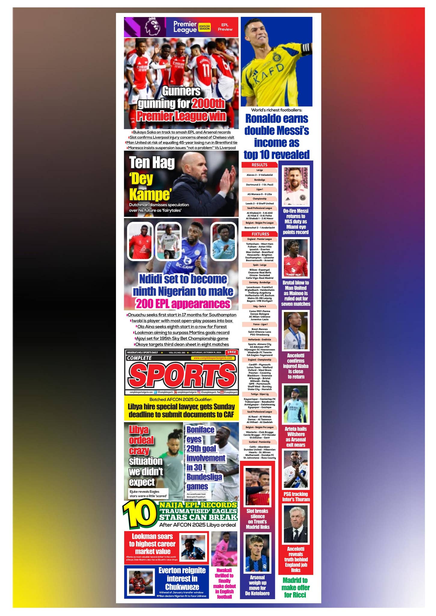 COMPLETE SPORTS - SATURDAY, OCT 19, 2024 by Complete Sports - Issuu