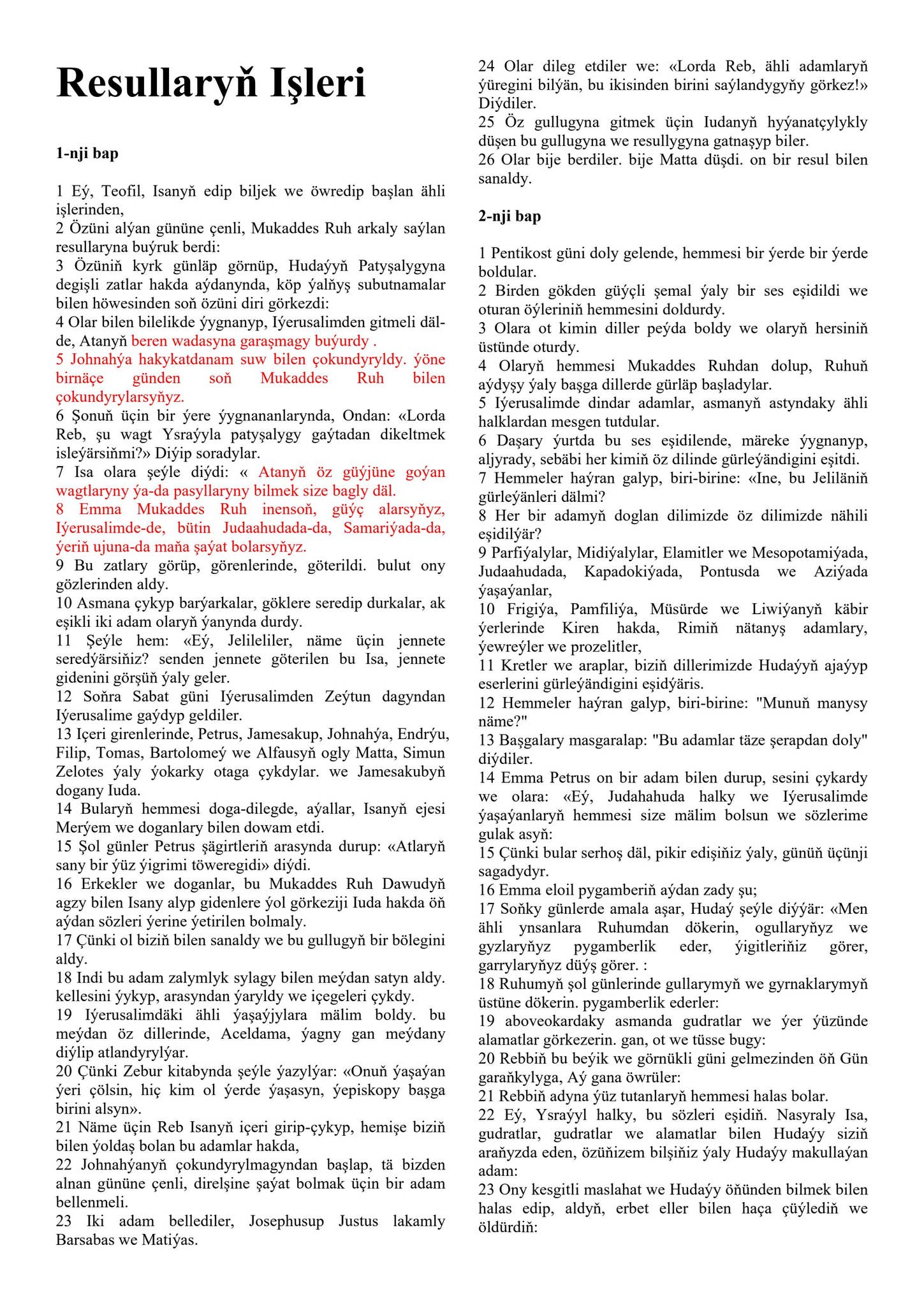 Turkmen - The Book of the Acts of the Apostles by Filipino Tracts and ...