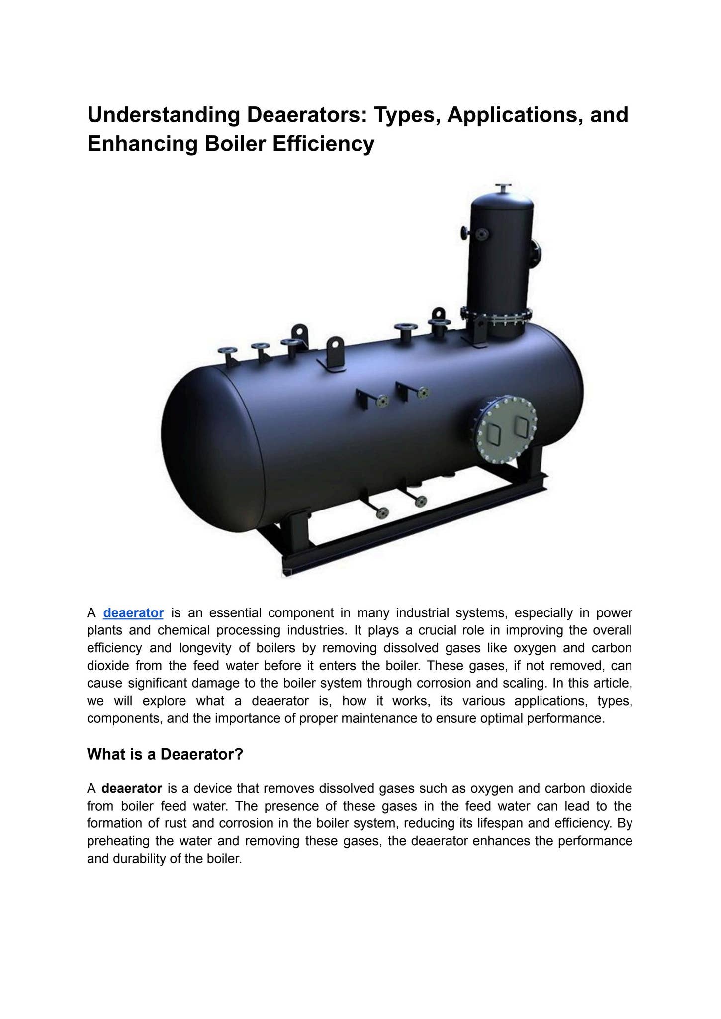 Understanding Deaerators_ Types, Applications, and Enhancing Boiler ...