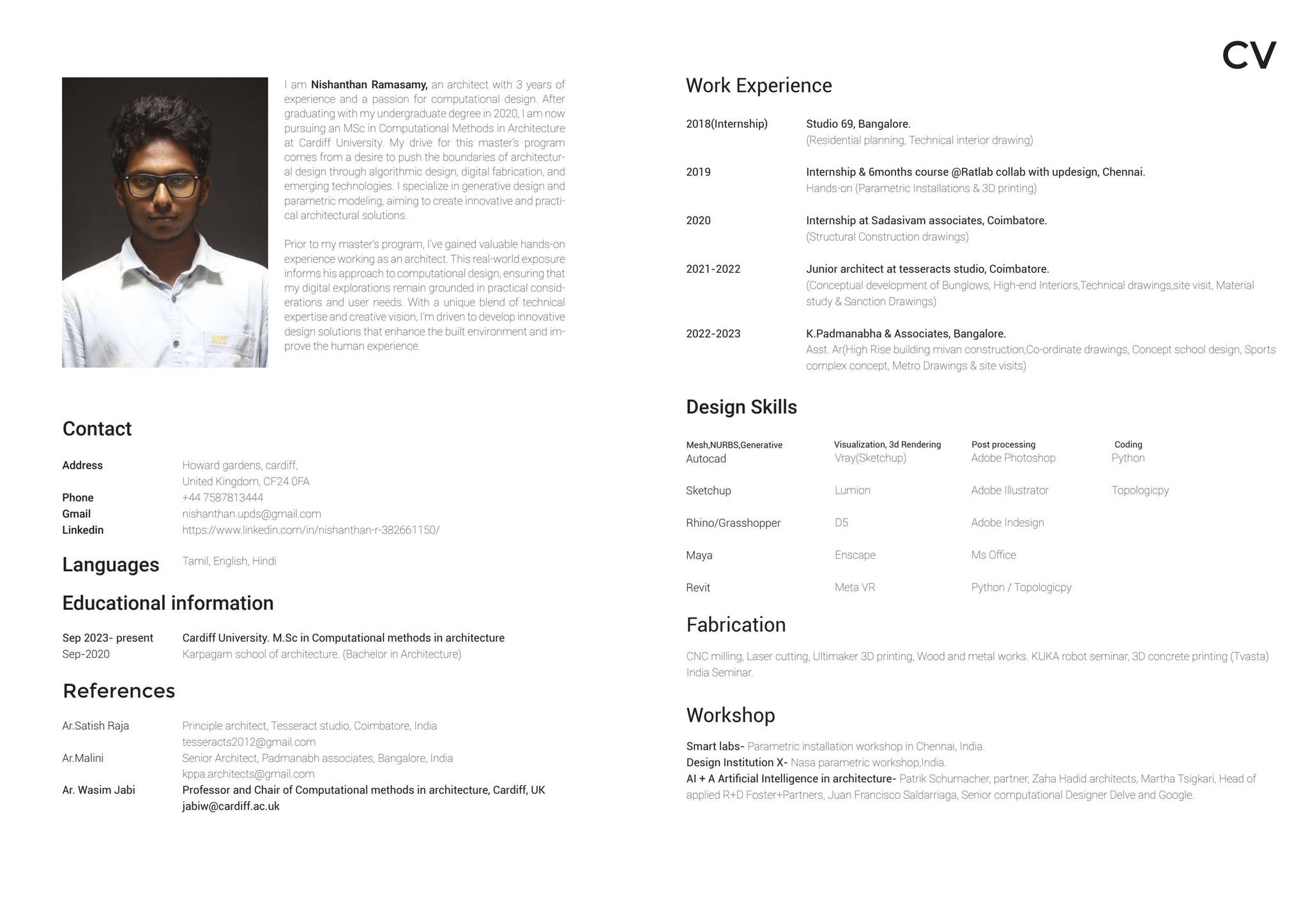 CV Nishanthan R by Nishanth Ram - Issuu