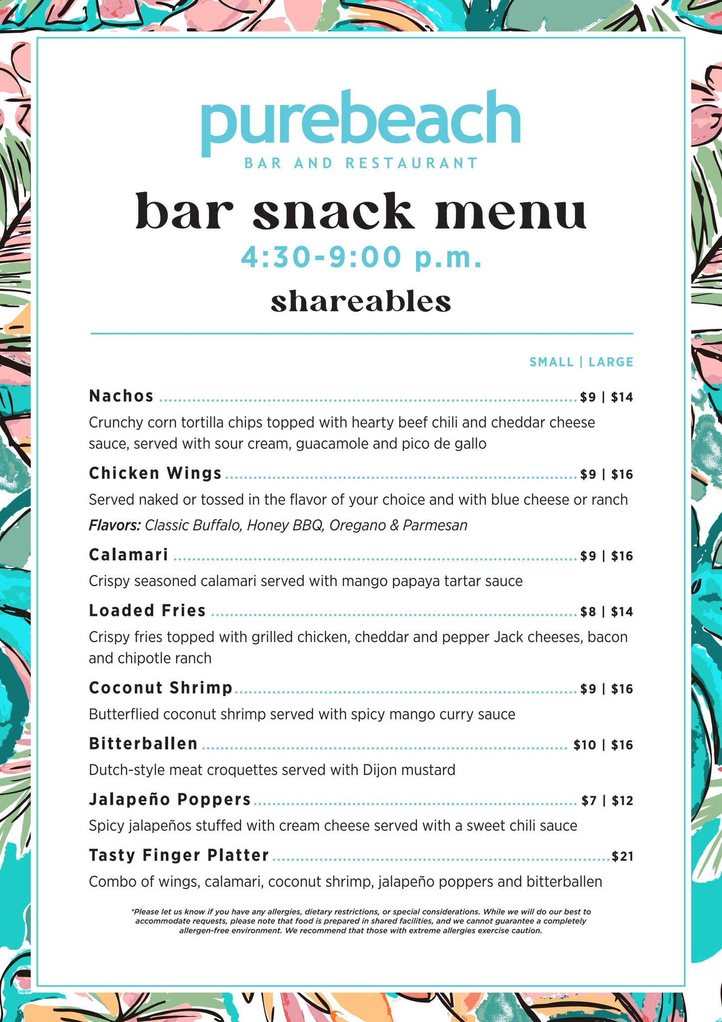 purebeach Bar Snack Menu by Divi Resorts - Issuu