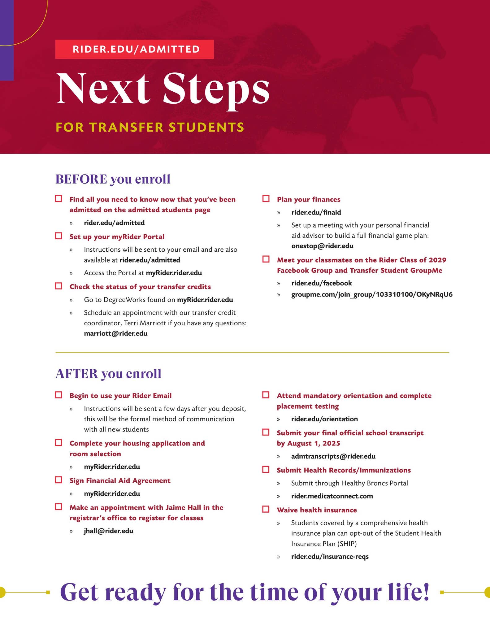 2425 Next Steps Flyer - TRANSFER by Rider University - Issuu