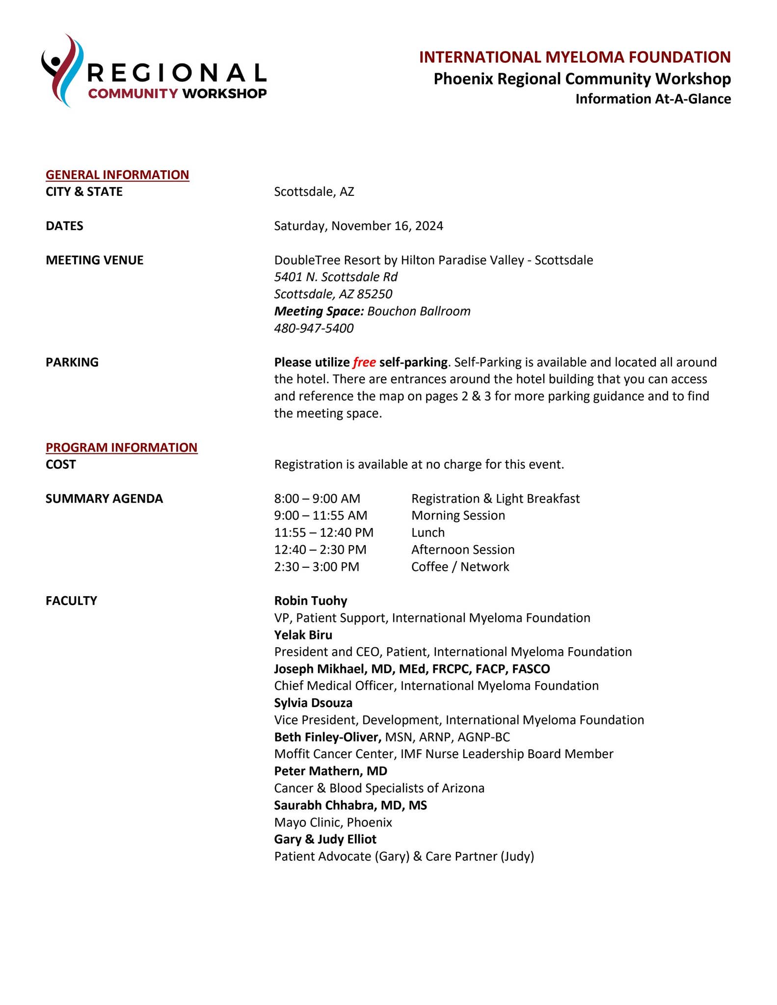2024 Phoenix RCW Info at a Glance by International Myeloma Foundation ...
