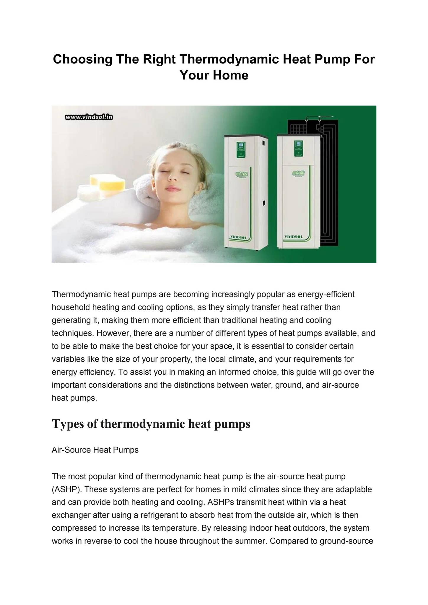 Choosing The Right Thermodynamic Heat Pump For Your Home by ...