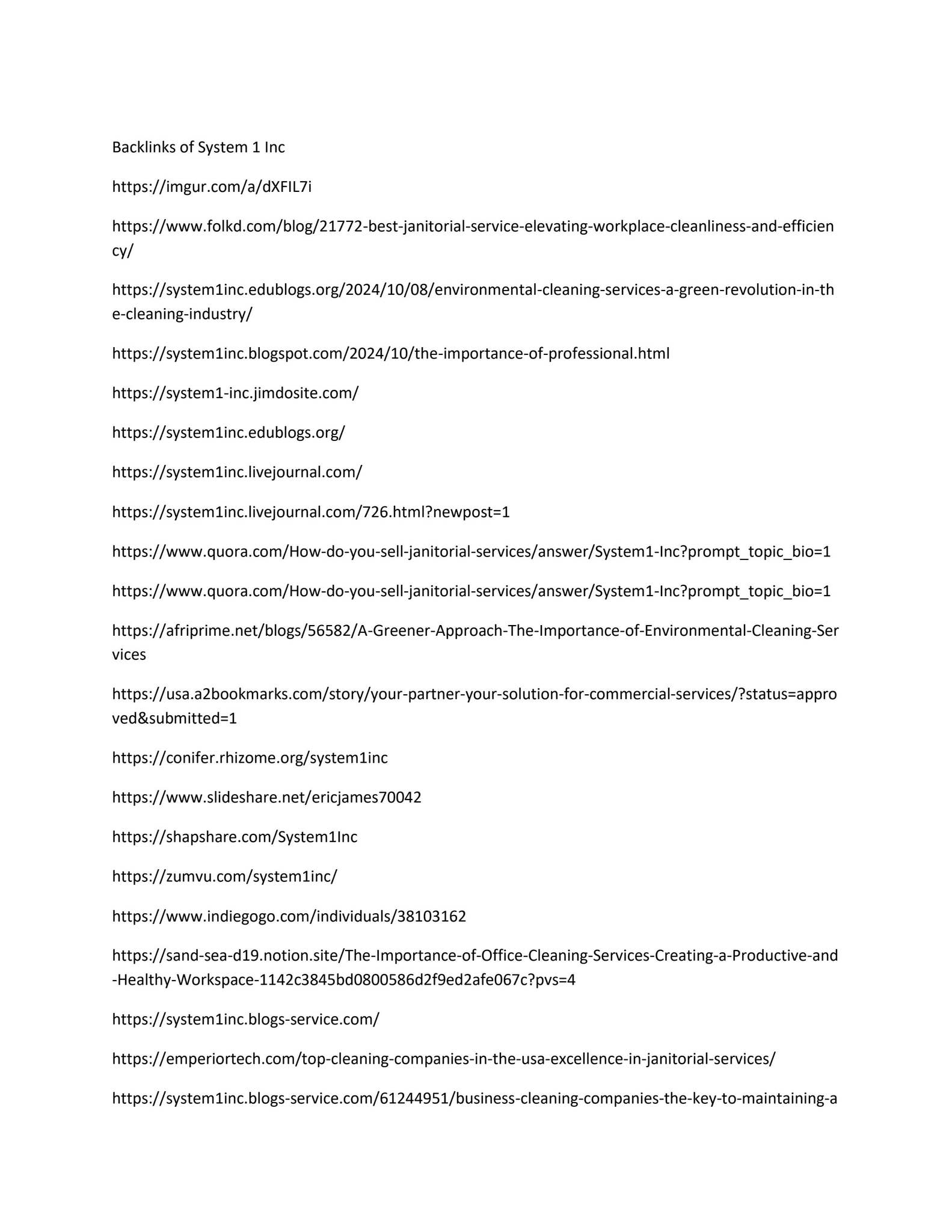 System 1 Commercial Services Backlinks by System 1 inc - Issuu