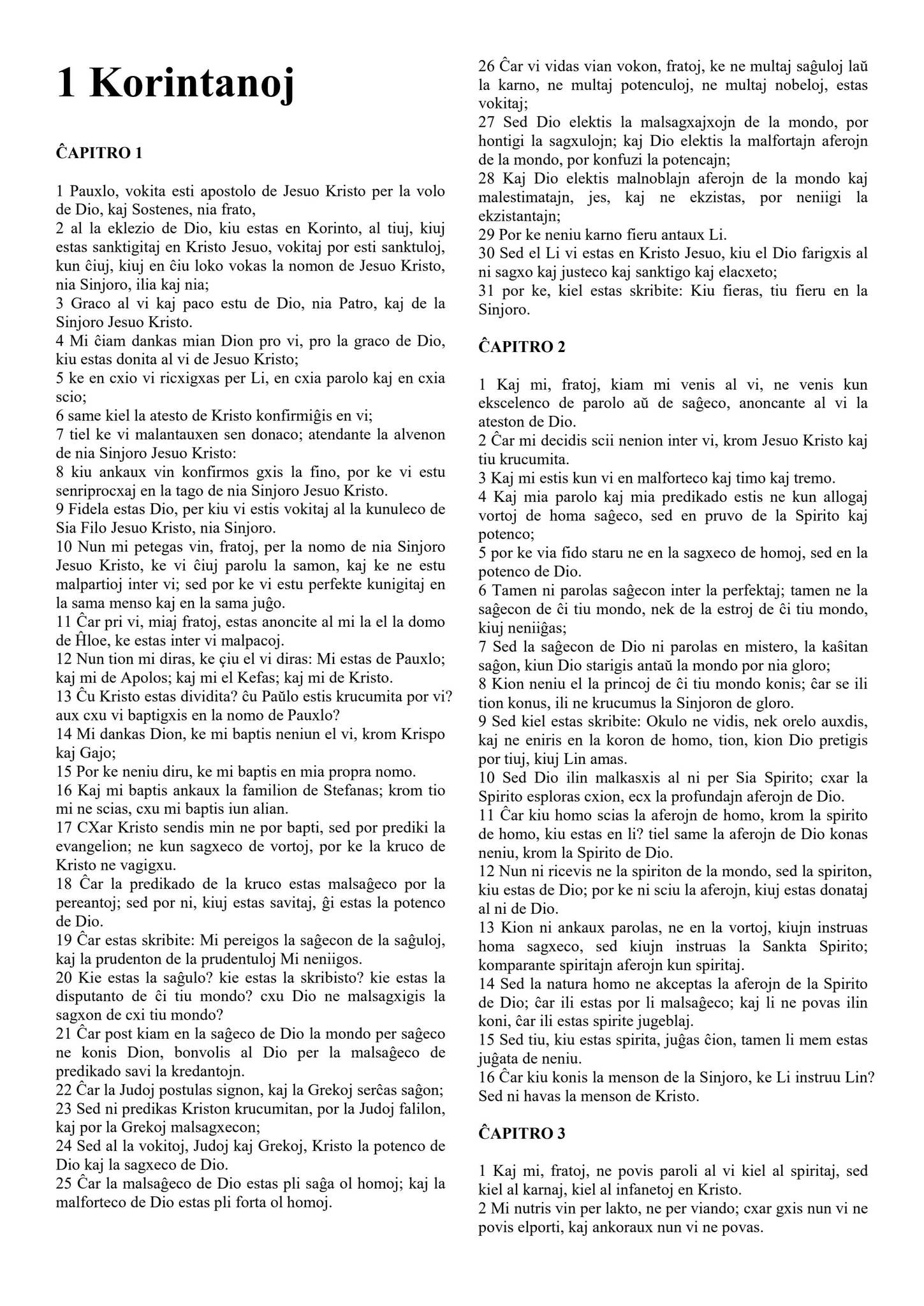 Esperanto - The First Epistle to the Corinthians by Filipino Tracts and ...