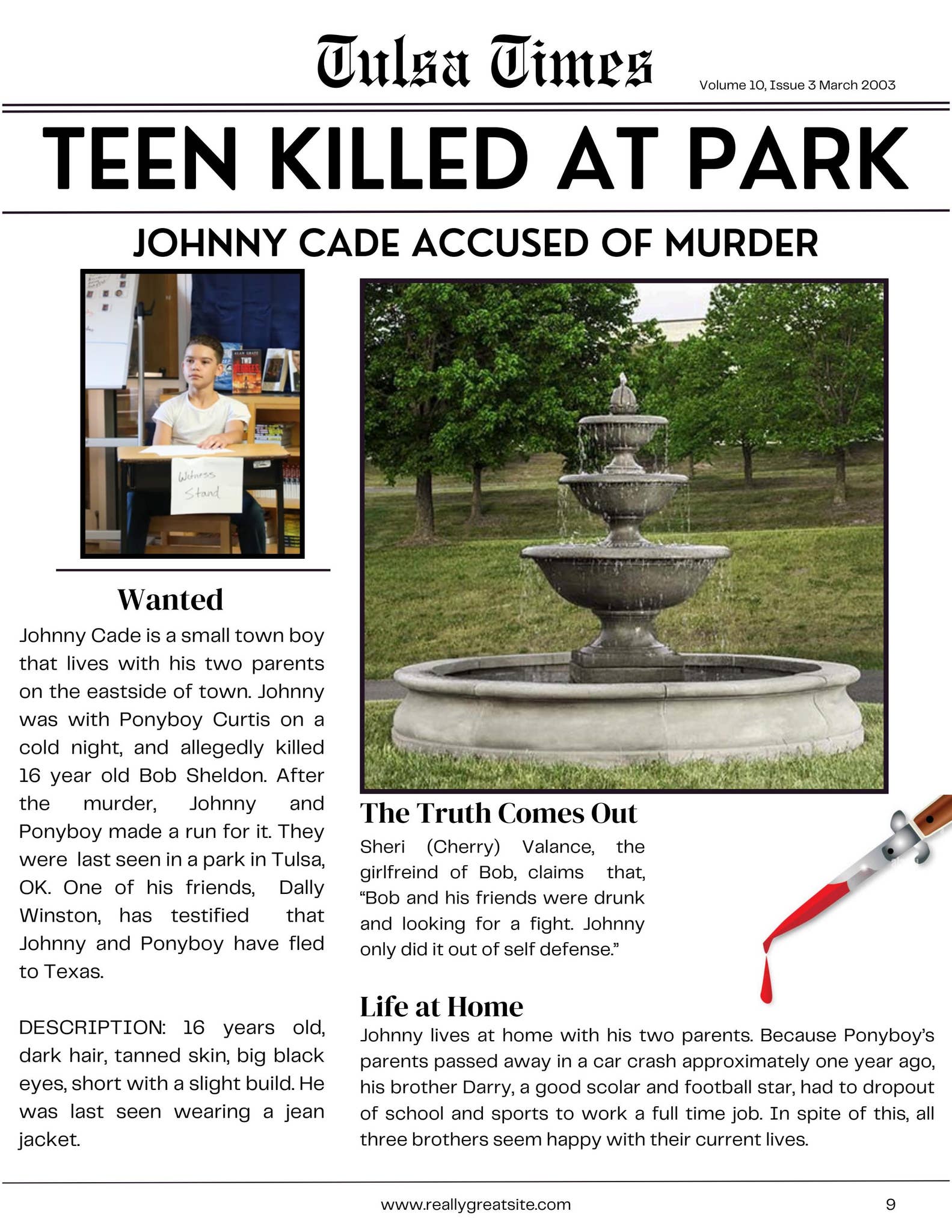 "The Outsiders" Mock Trial News Article by Quaid Bader by San Antonio ...