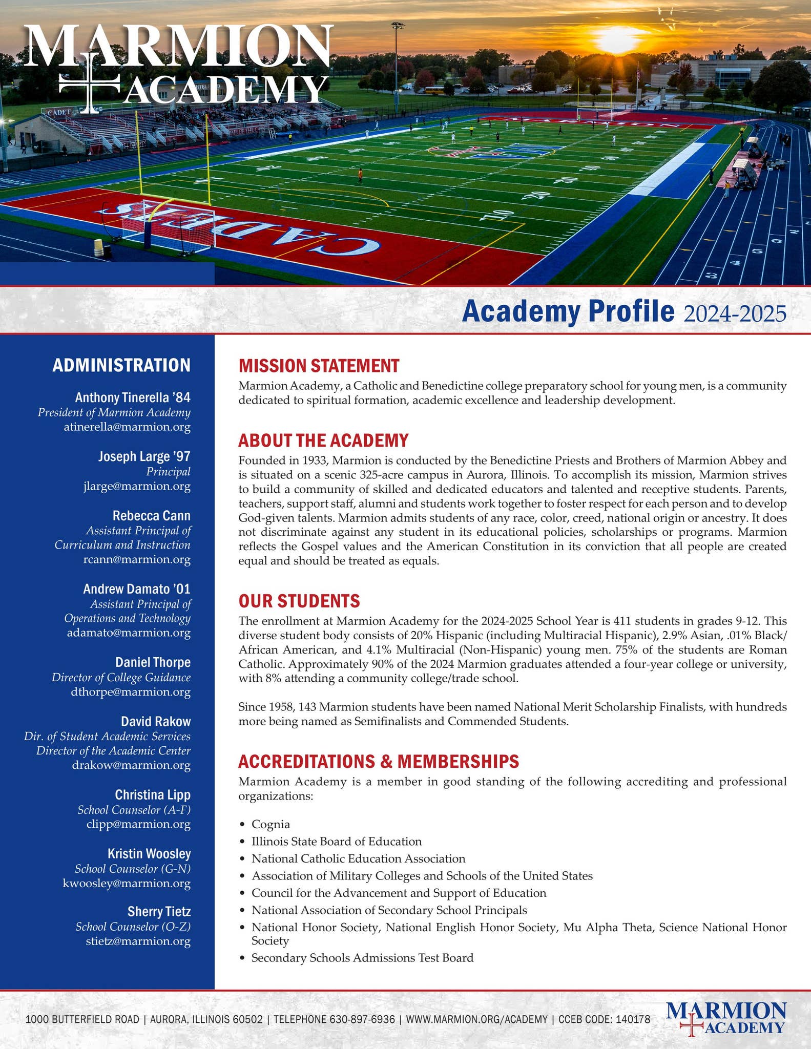 Marmion Academy 24-25 School Profile by Marmion Academy - Issuu
