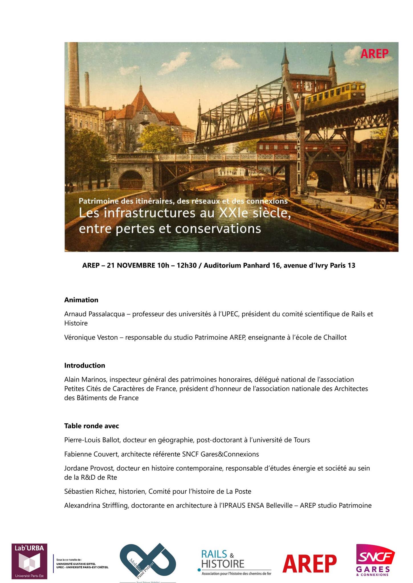 Table-ronde AREP : Patrimoine des itinéraires, des réseaux et des ...