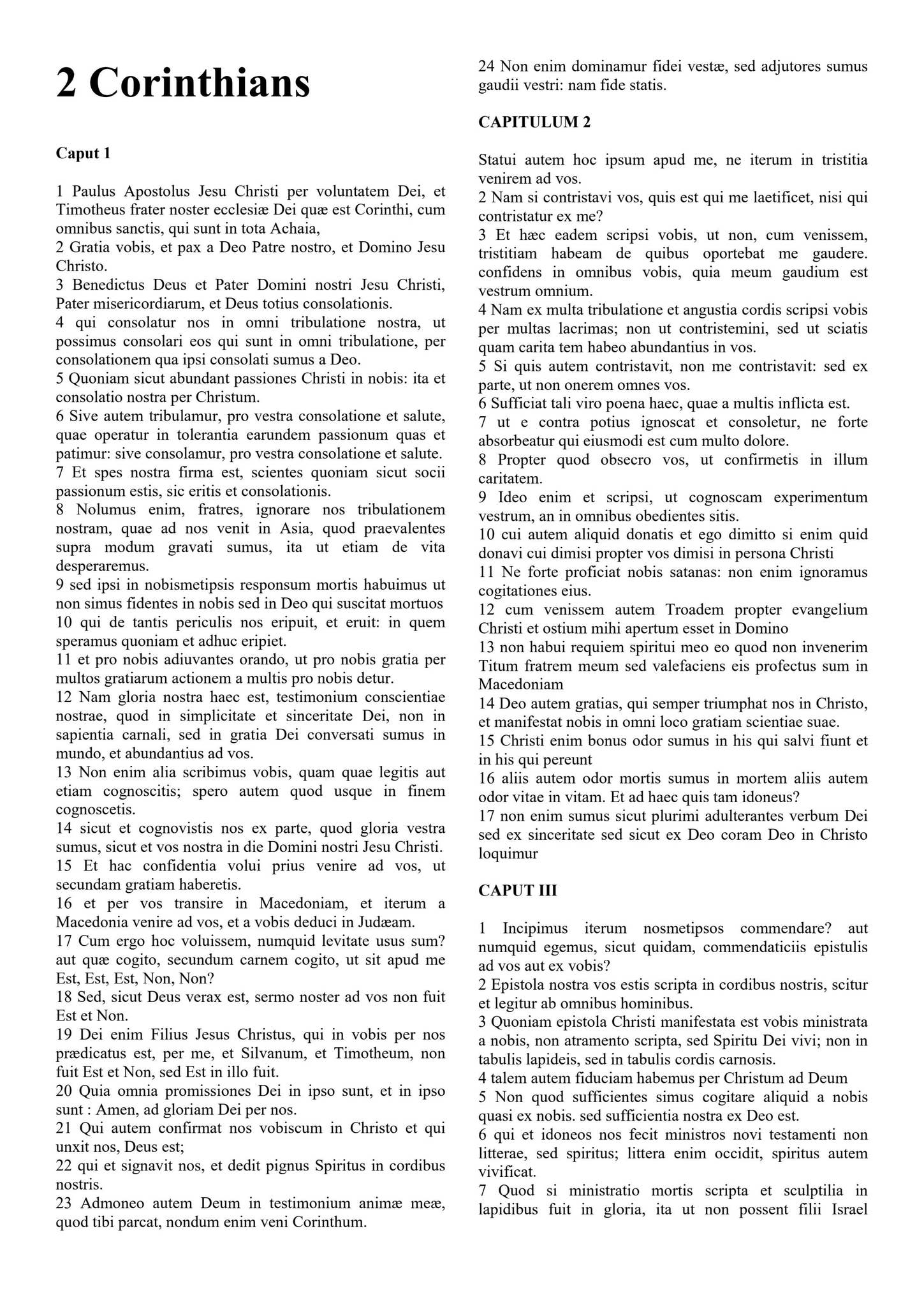 Latin - The Second Epistle to the Corinthians by Filipino Tracts and ...