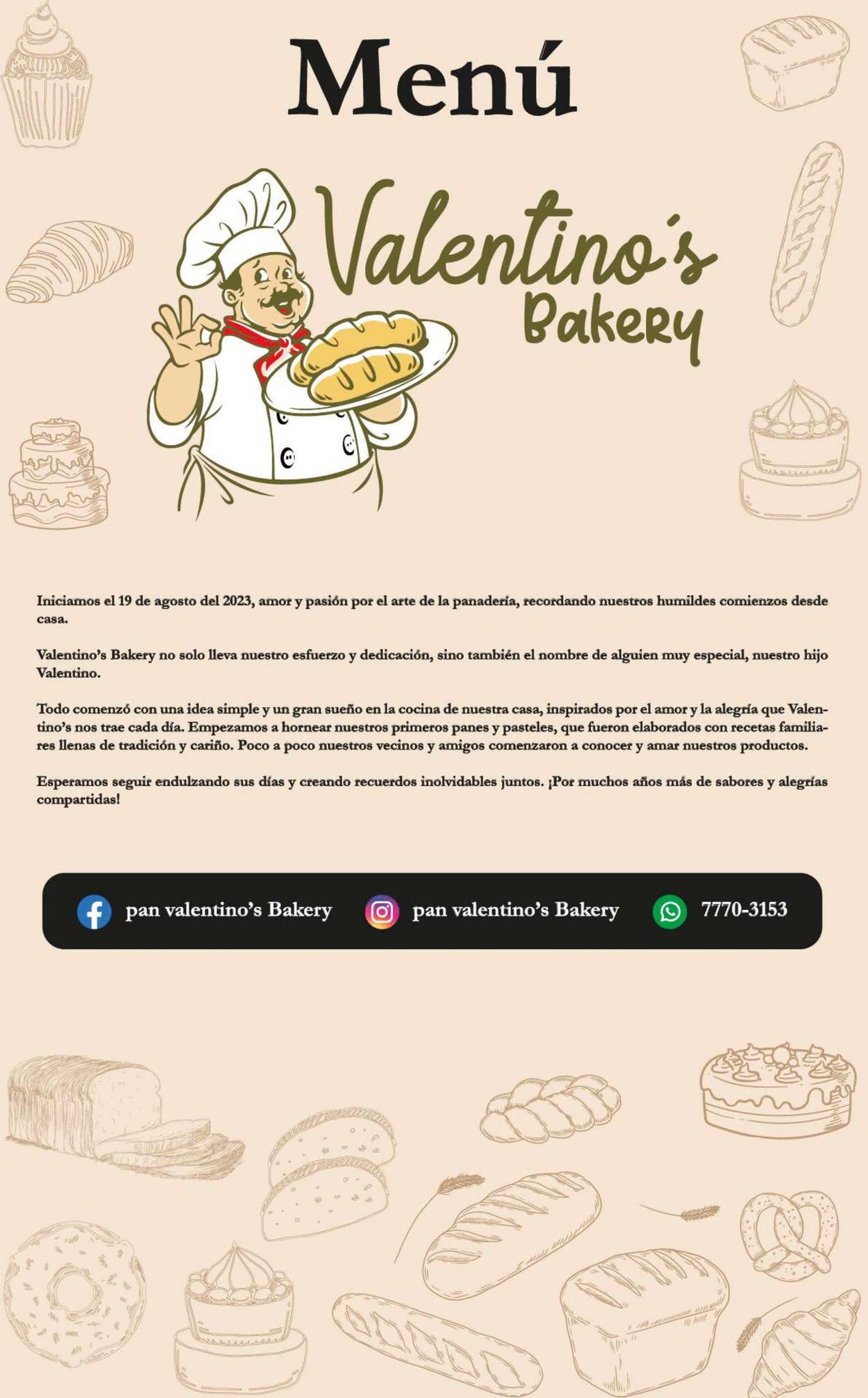Menú Valentino´s Bakery by Valentinos Bakery - Issuu
