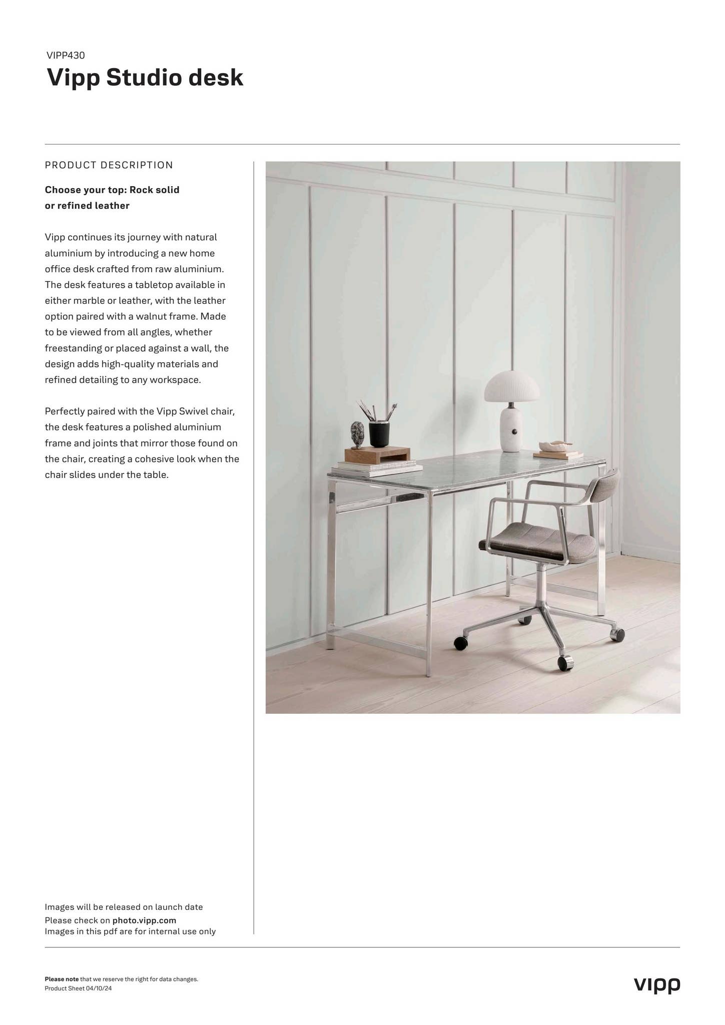 Vipp430 Studio Desk Product Sheet by vipp - Issuu