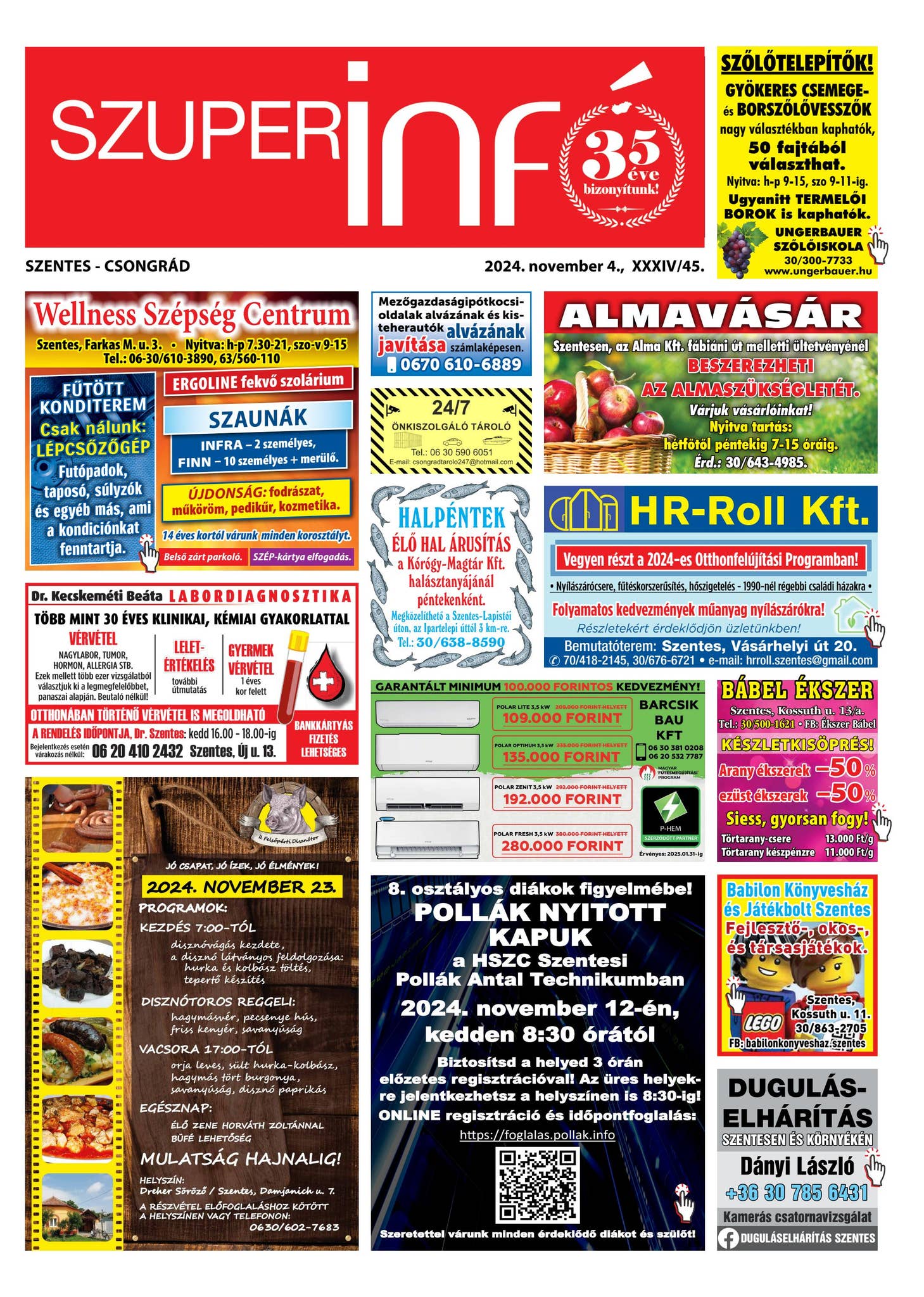 Szentes-Csongrádi Szuperinfó, 2024.11.04. by szuperi - Issuu