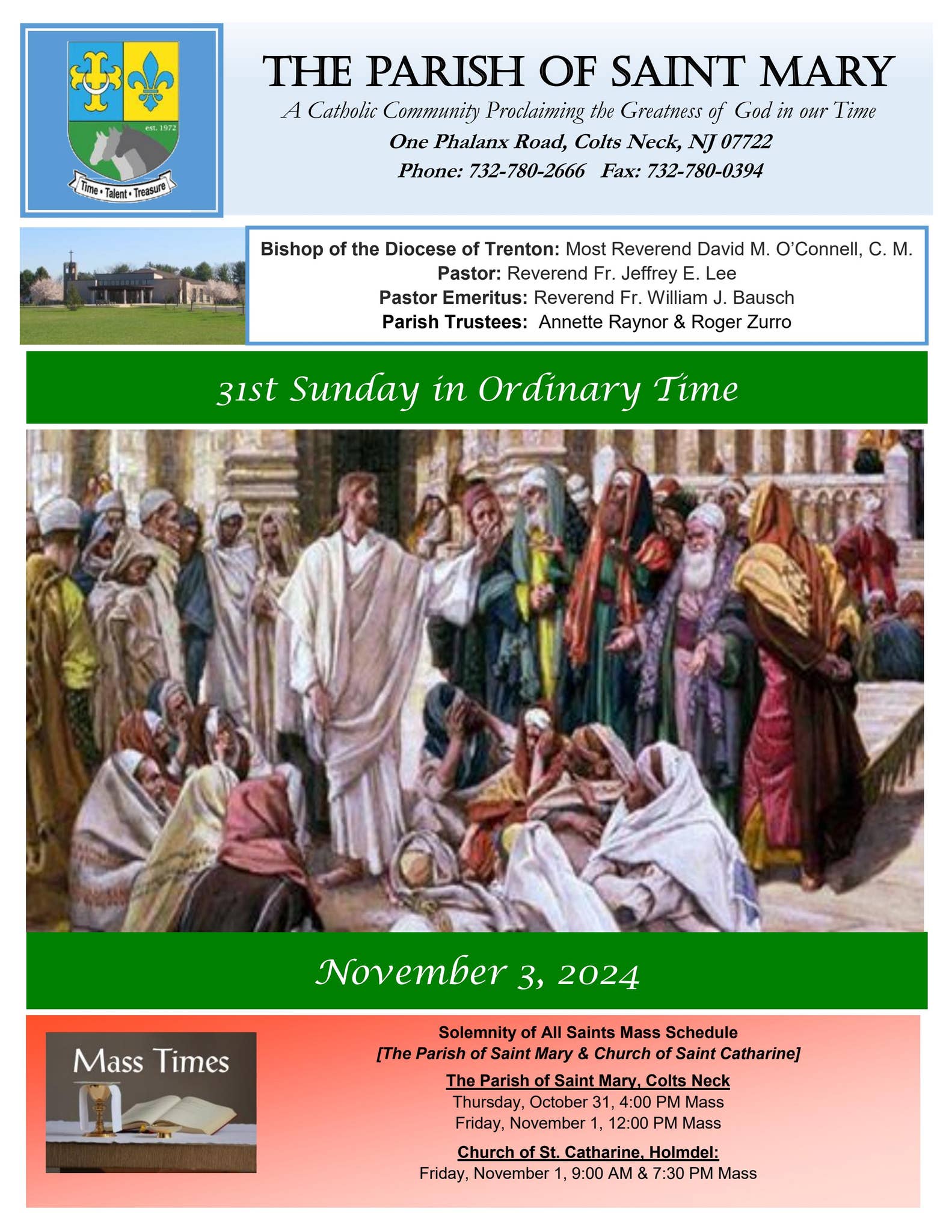 31st Sunday in Ordinary Time by The Parish of Saint Mary - Issuu