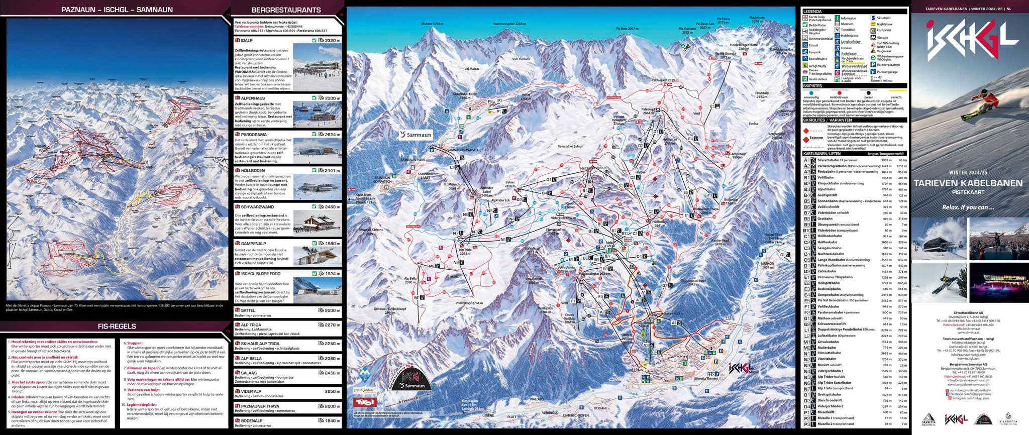 Pistenplan & Tarife Ischgl Niederländisch by Tourismusverband Paznaun ...