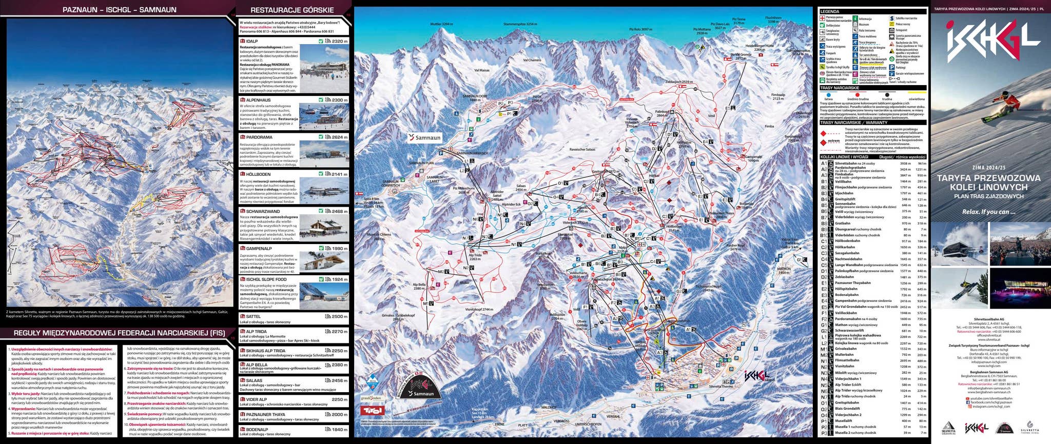 Pistenplan & Tarife Ischgl Polnisch by Tourismusverband Paznaun ...