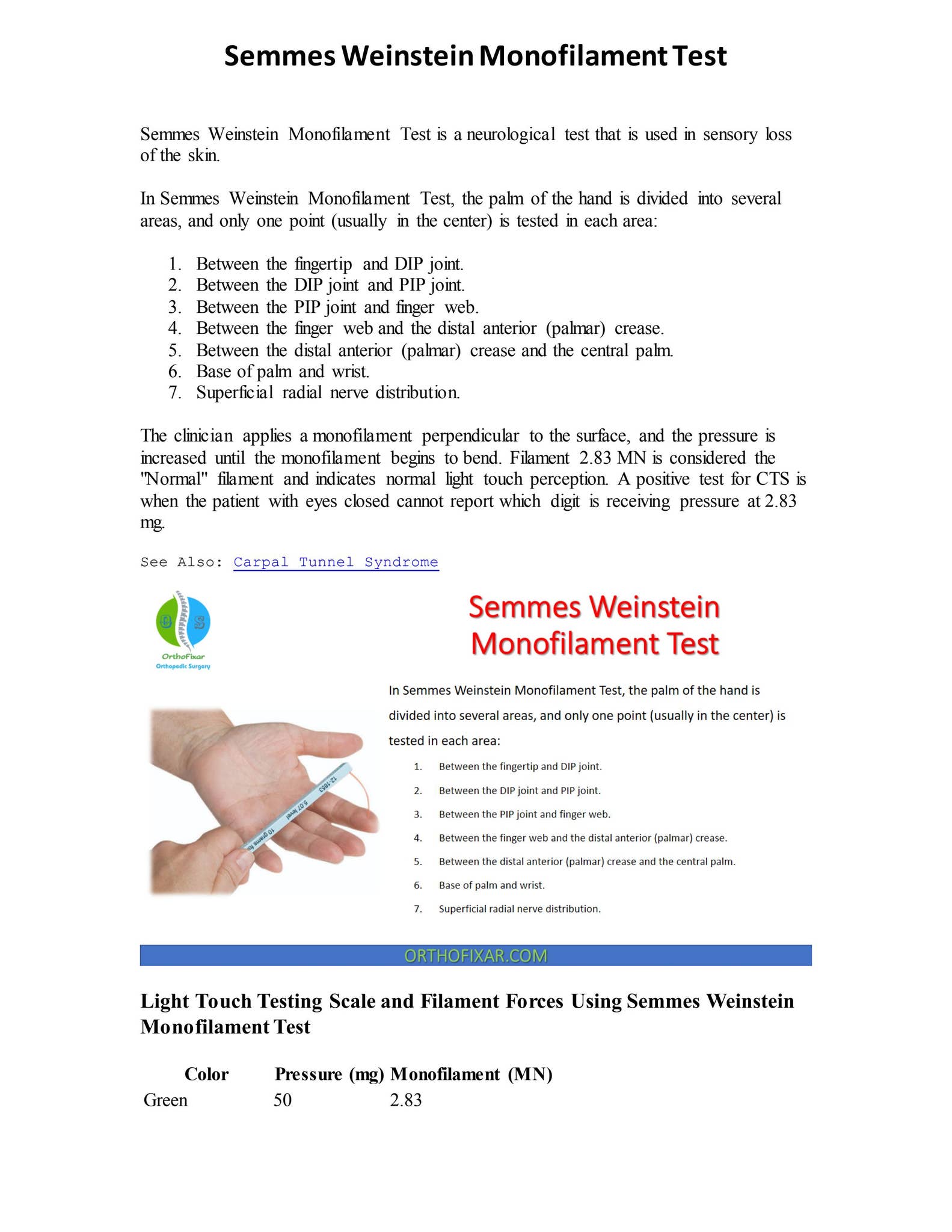 Semmes Weinstein Monofilament Test by Orthofixar - Issuu