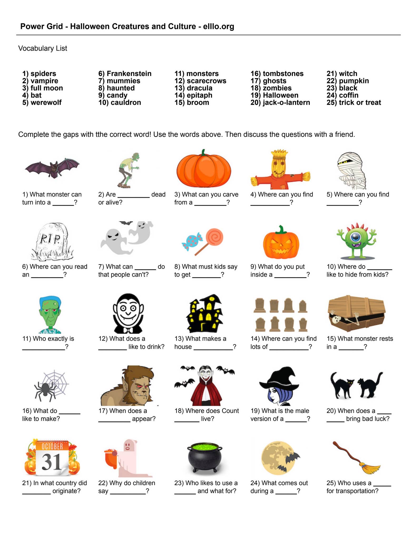 Halloween Puzzle Quiz by English Language Listening Lab Online - Issuu