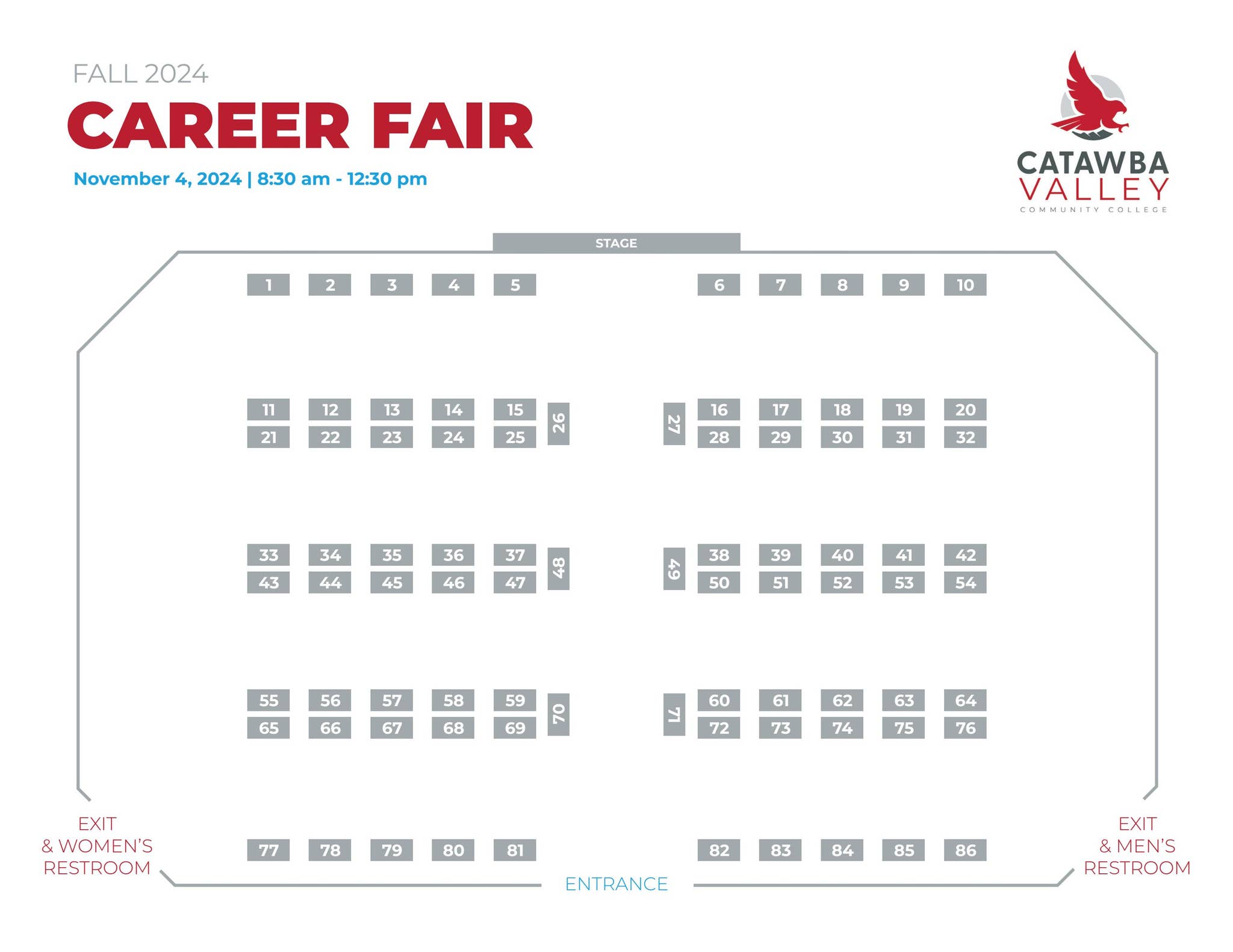 Fall 2024 Career Fair - Table Map by CatawbaValleyCC - Issuu