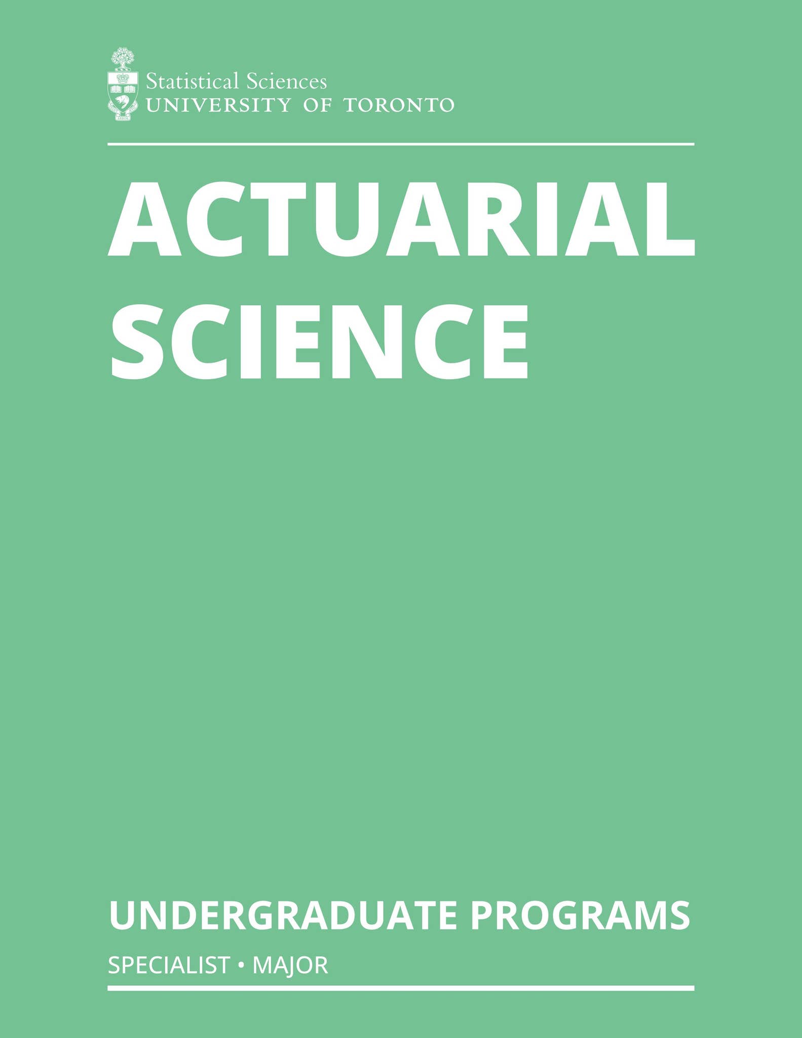 U of T Actuarial Science - Undergraduate Programs Brochure by ...
