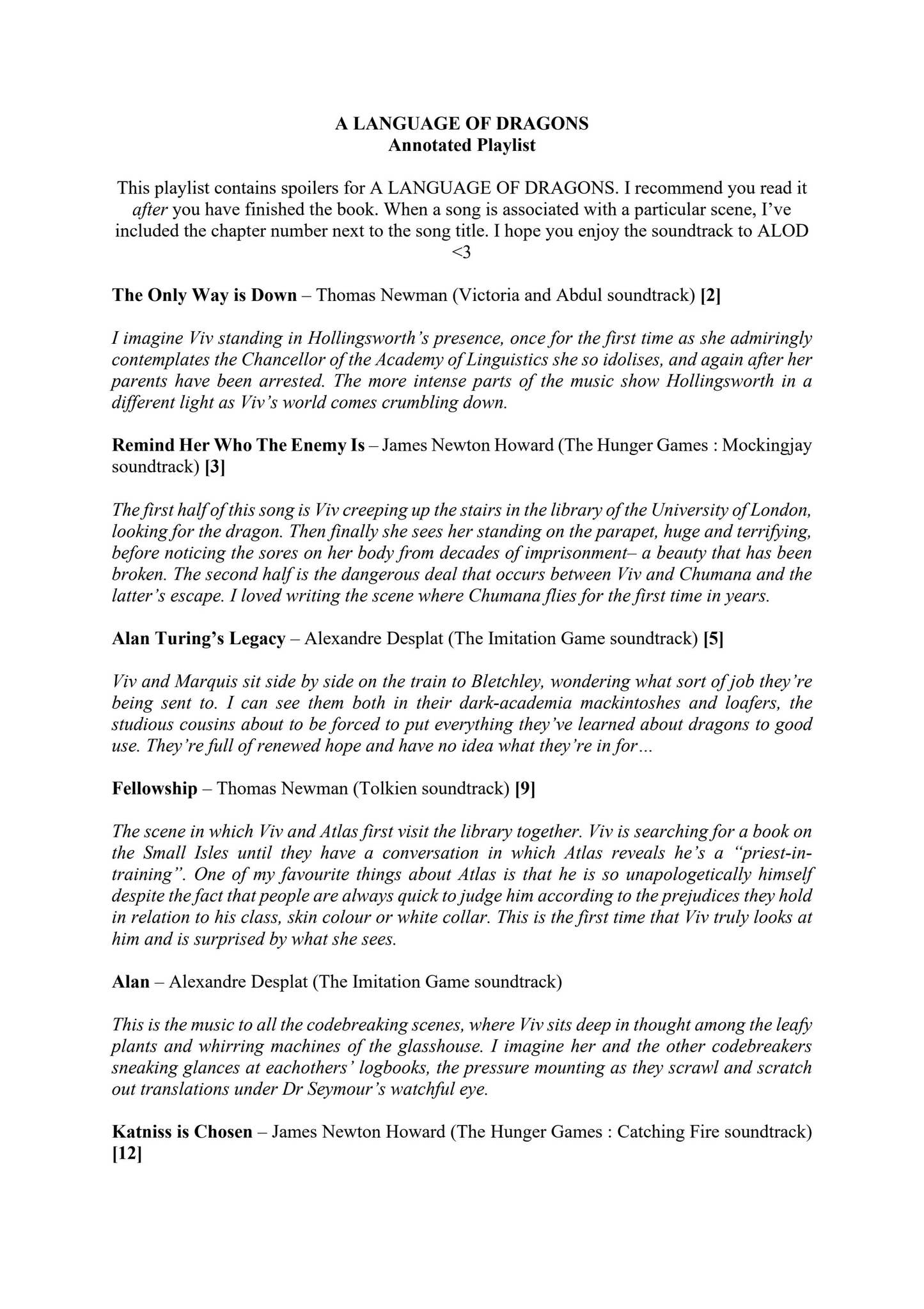 ALOD - Annotated Playlist Notes by harpercollinschildrens - Issuu