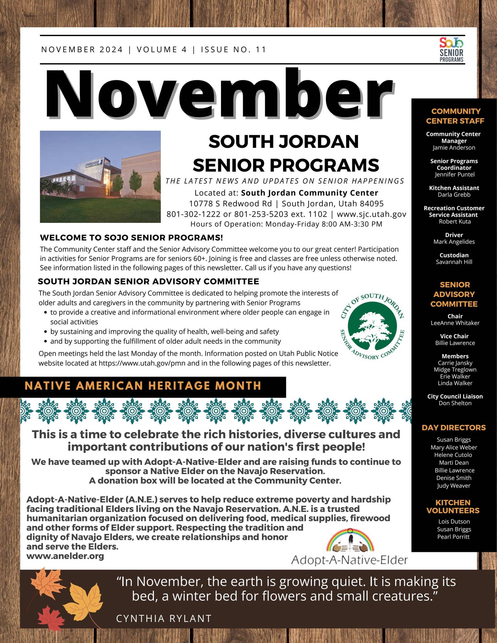 Senior Programs Newsletter - November 2024 by South Jordan City - Issuu