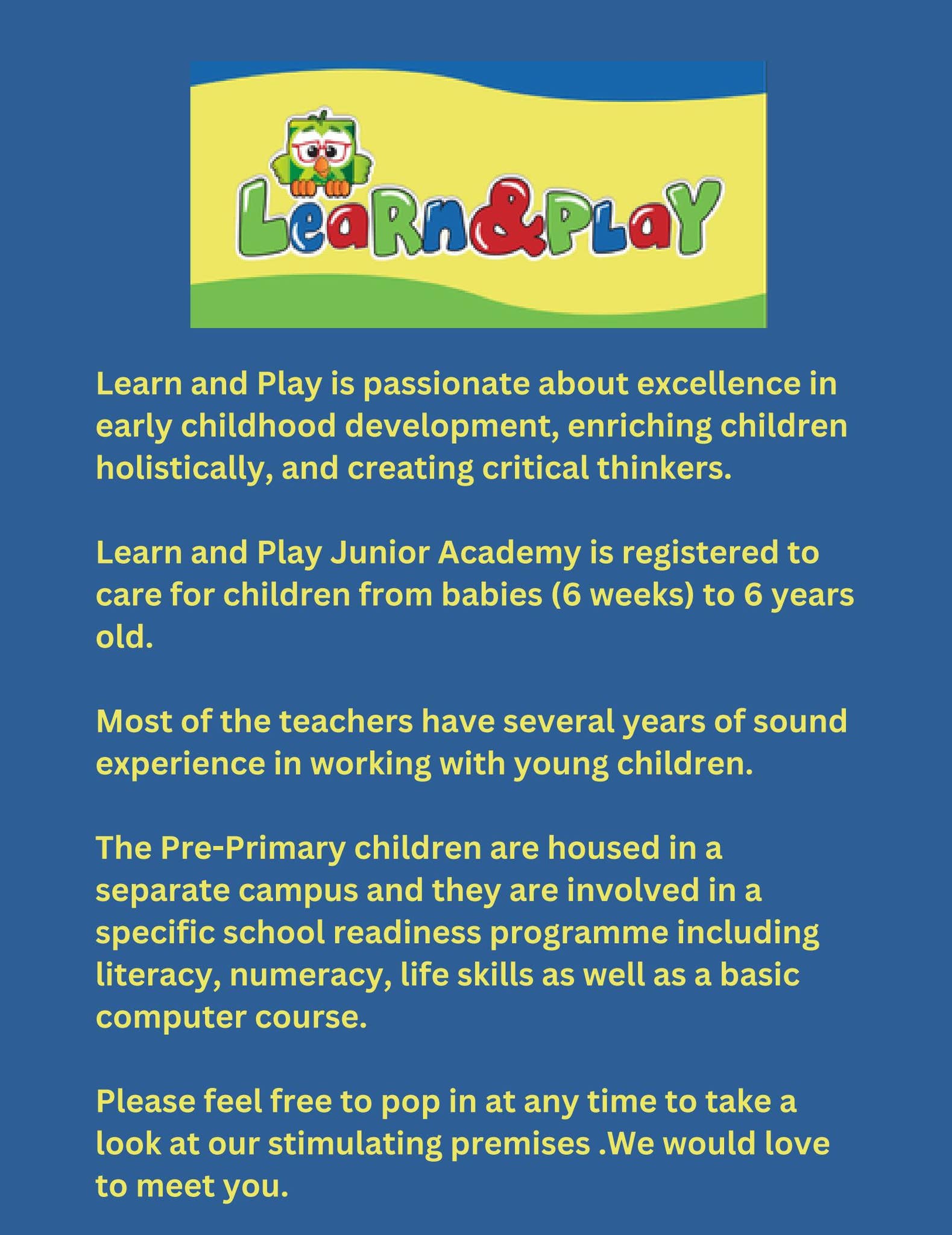 Learn and Play Educare by Amahlubi Solutions - Issuu