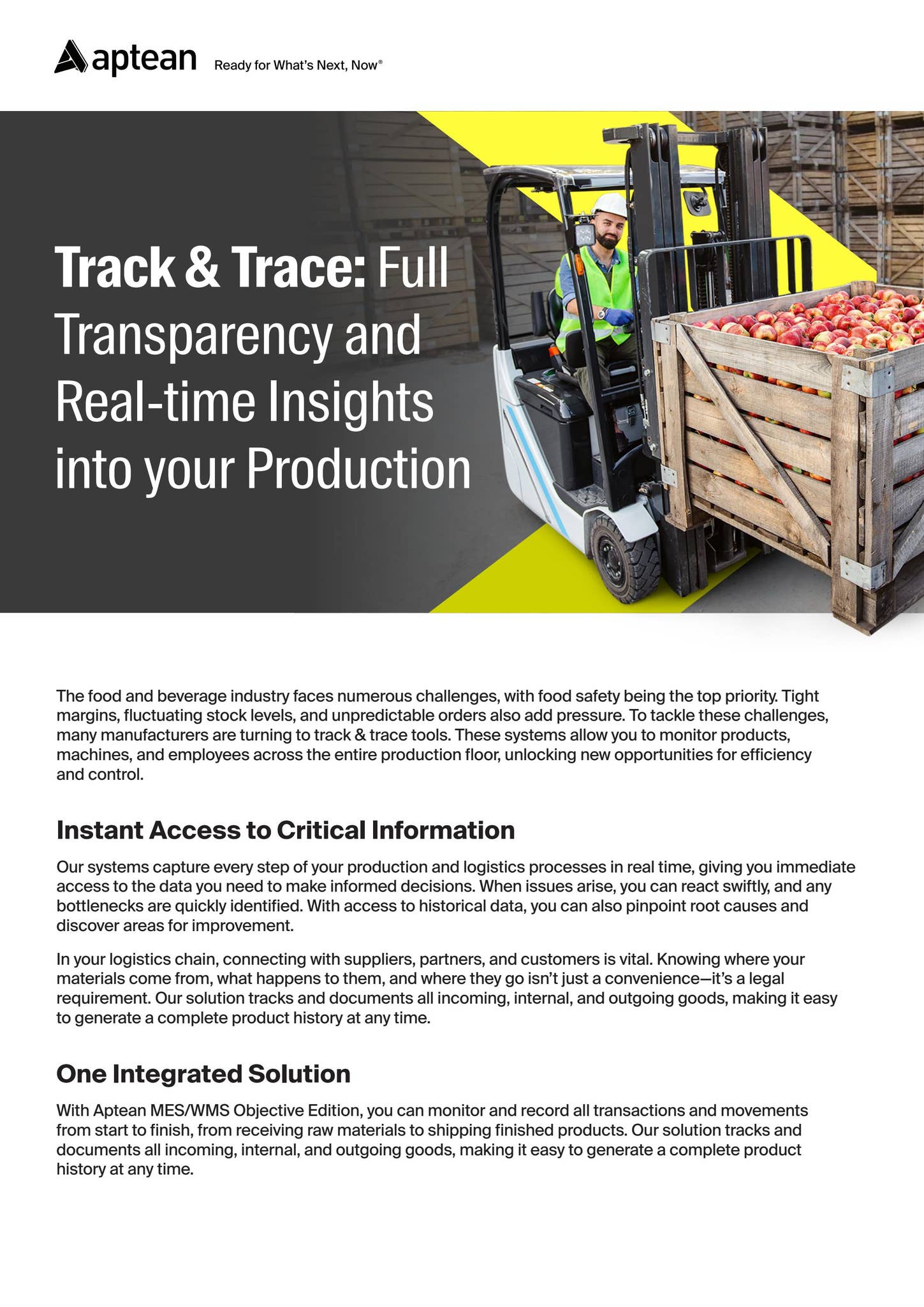 Aptean MES/WMS, Objective Edition: Track & Trace: Full Transparency and ...