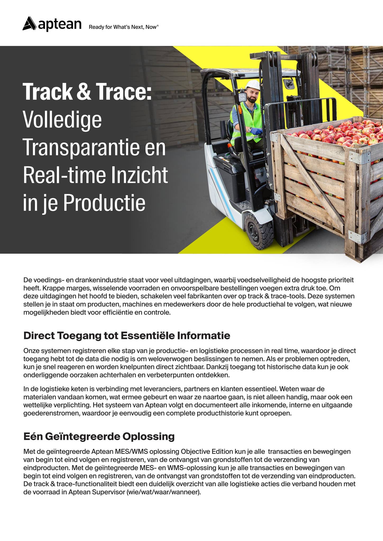 Aptean MES/WMS, Objective Edition: Track & Trace: Volledige ...