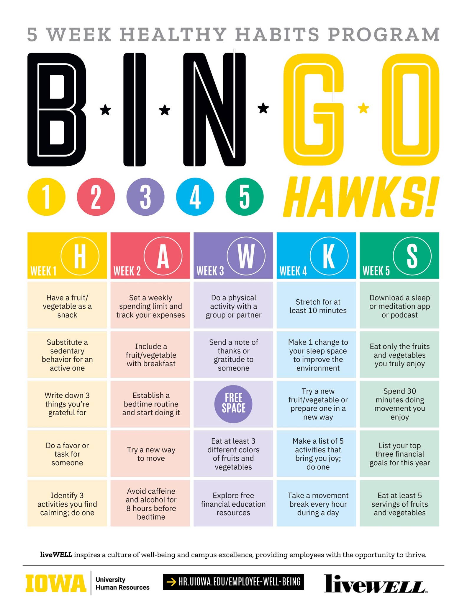 BinGO Hawks Tracker by liveWELL program at University of Iowa - Issuu