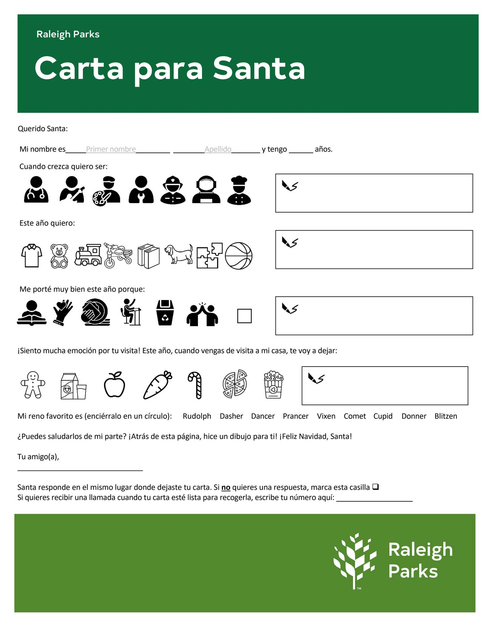 Letter to Santa - Spanish by RaleighParks - Issuu