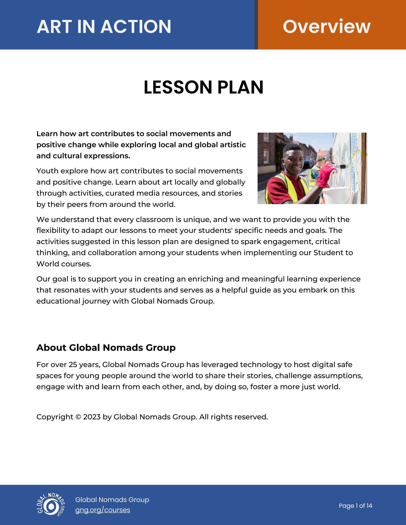 Global Nomads Group - Art In Action Lesson Plan by PhotoWings - Issuu