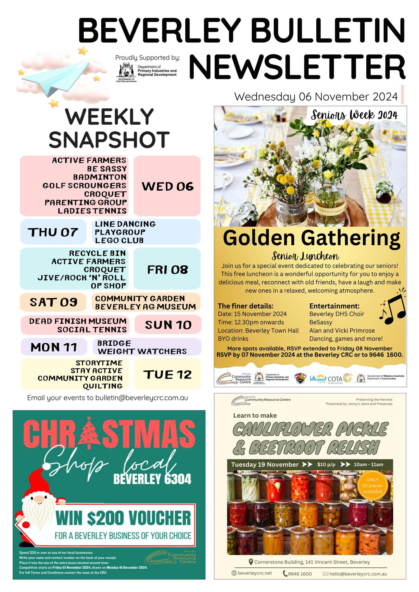 Beverley Bulletin Newsletter 06 November 2024 by BeverleyCRC - Issuu