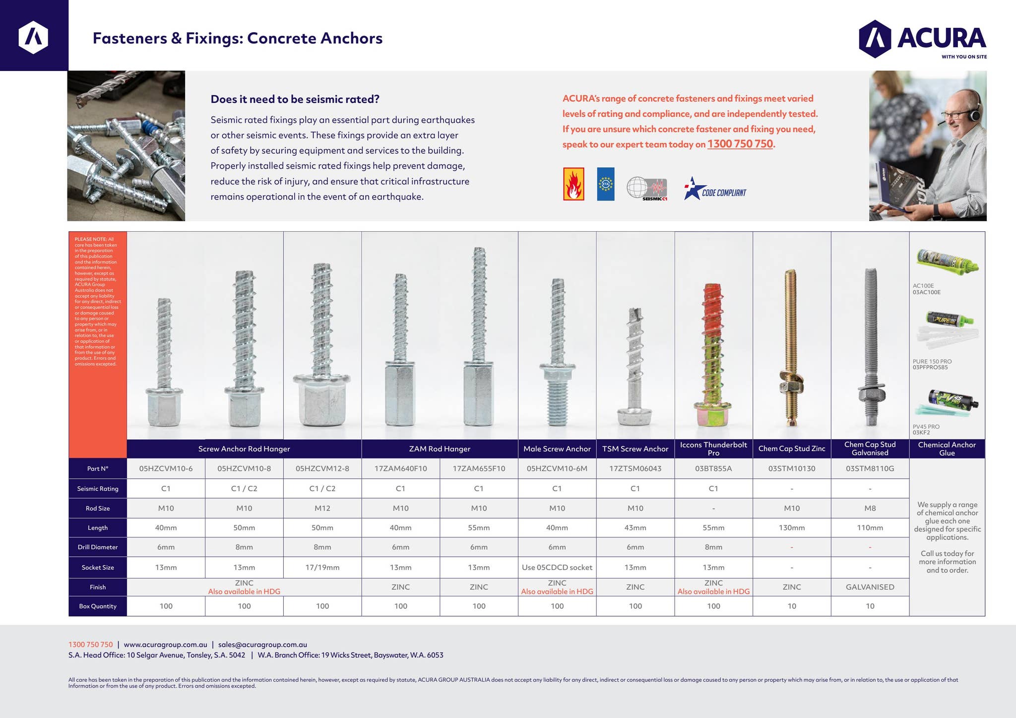 Fasteners & Fixings: Concrete Anchors Poster | ACURA Group by ...