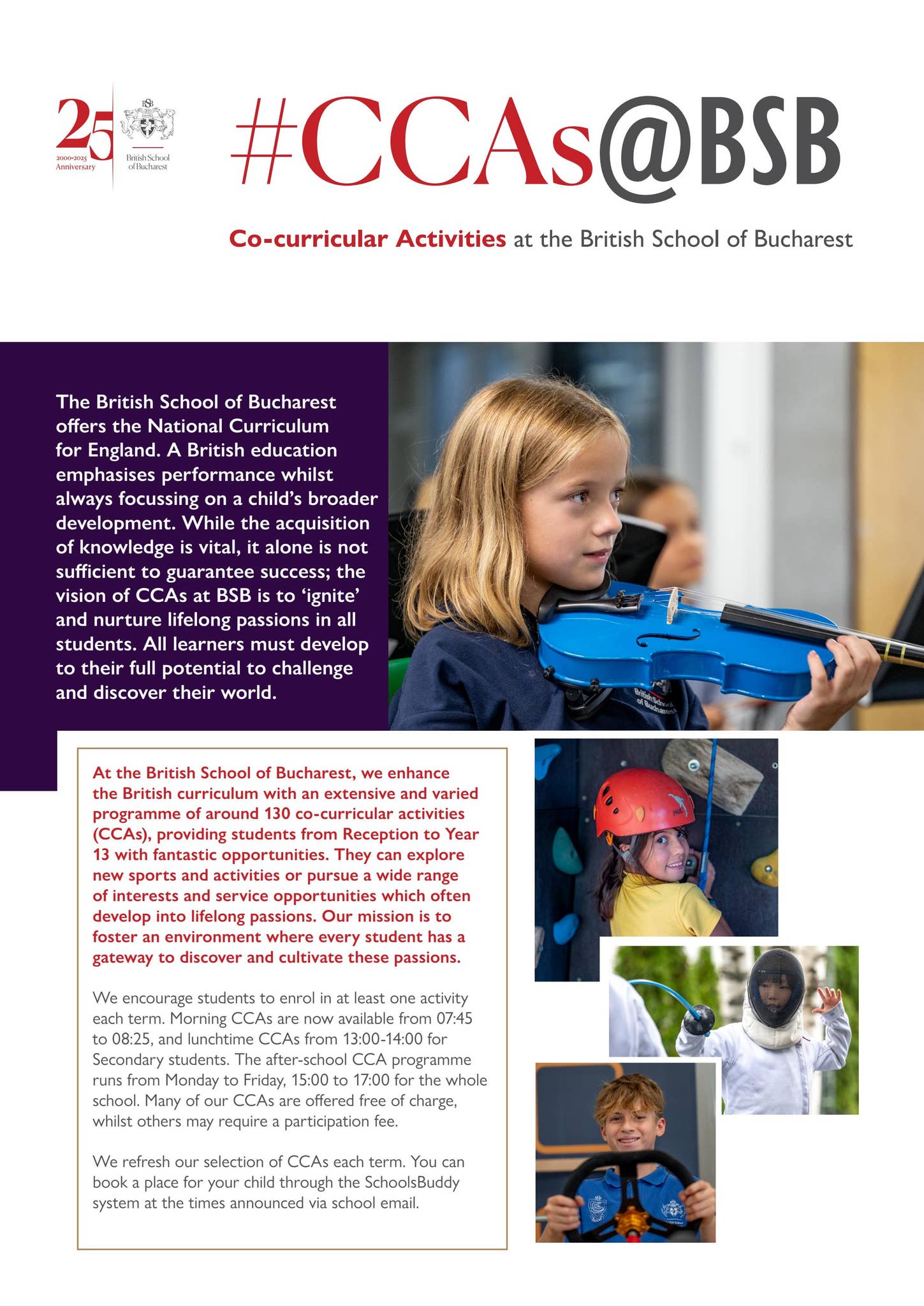 BSB CCAs by Crawford House Foundation - British School of Bucharest - Issuu